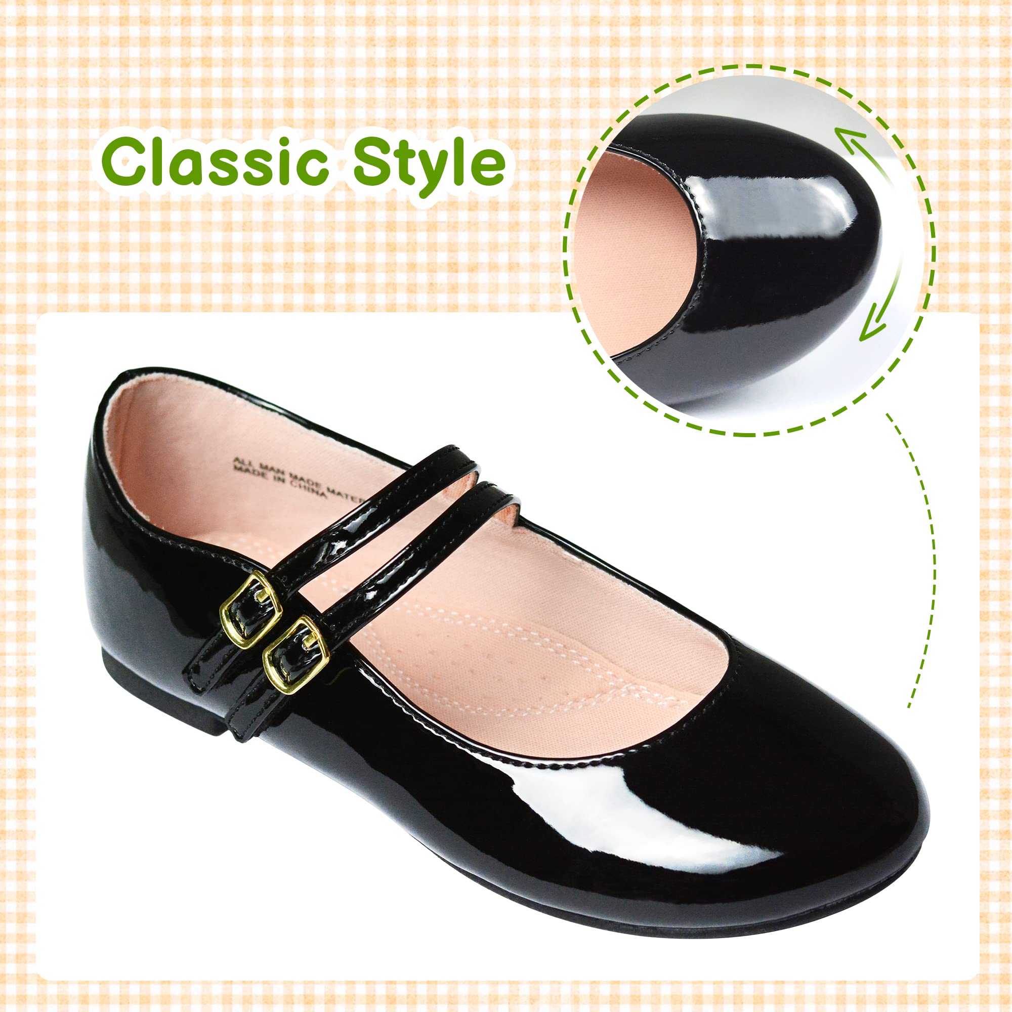 Snapklik.com : Black Mary Jane Flats For Girls Dress Shoes Princess ...