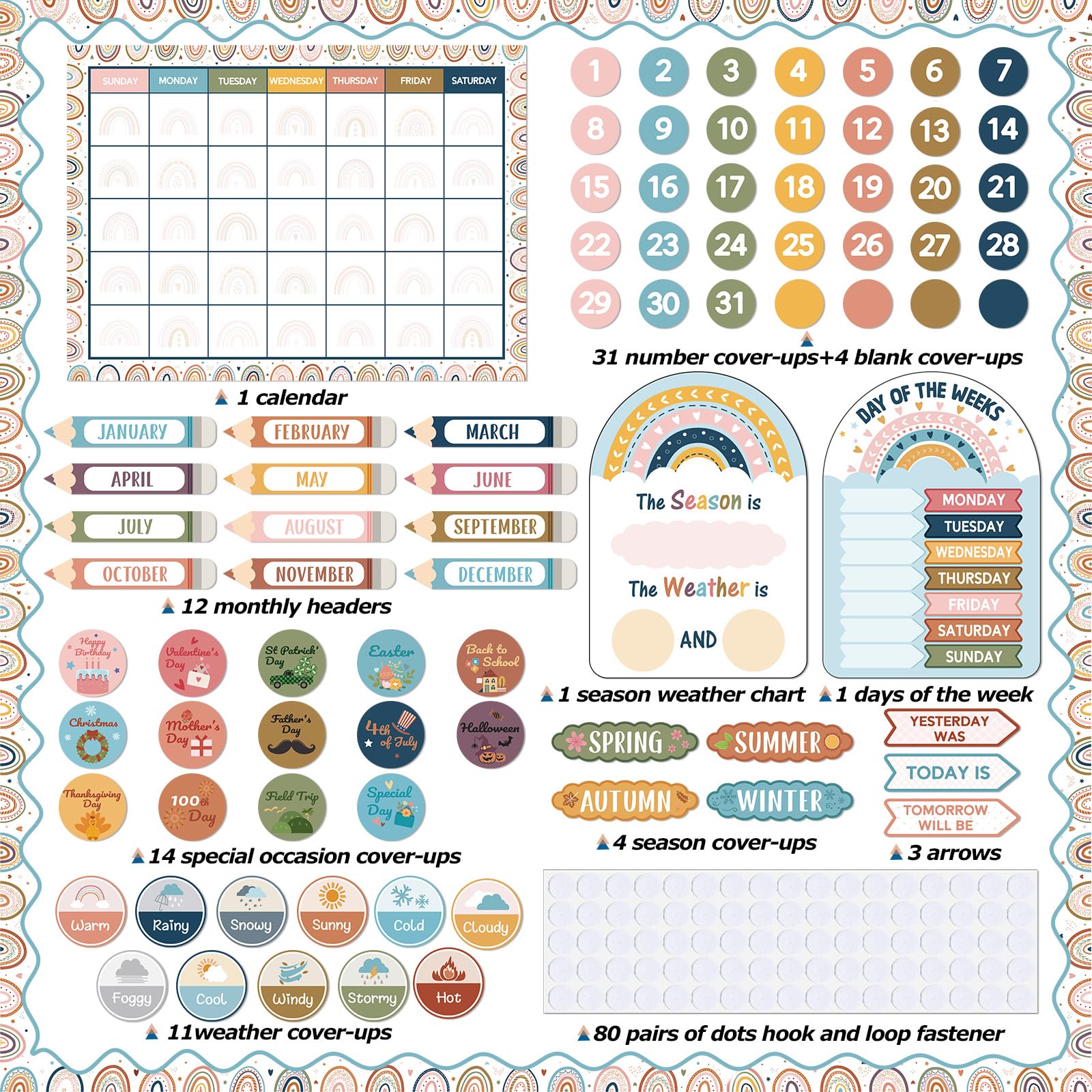 Snapklik.com : Tenare Classroom Calendar Bulletin Board Set Calendar ...