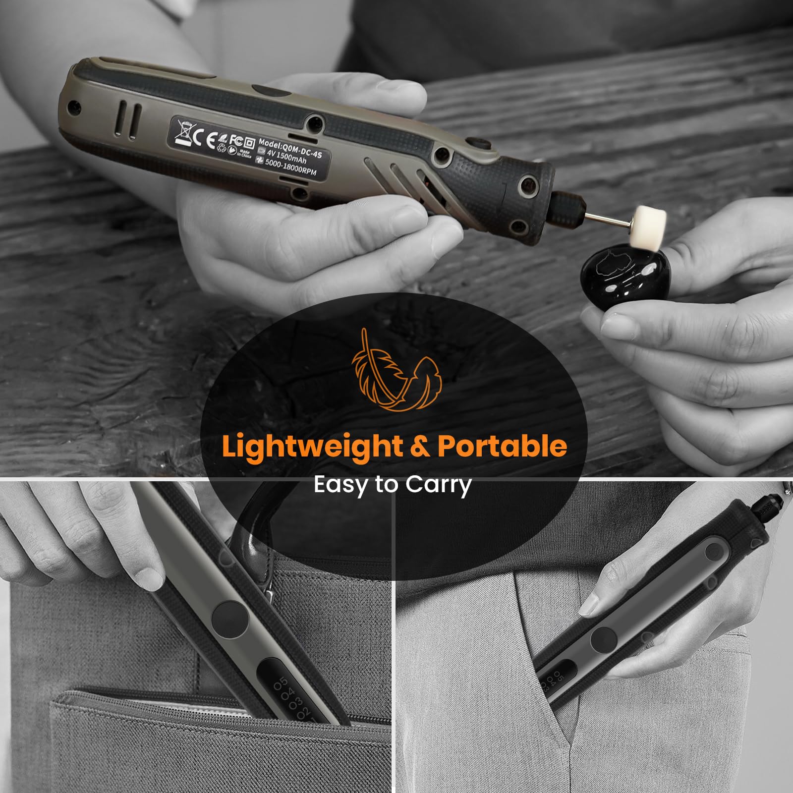 Snapklik.com : SCHTUMPA Cordless Rotary Tool, 4V Type-C Charging 5 ...