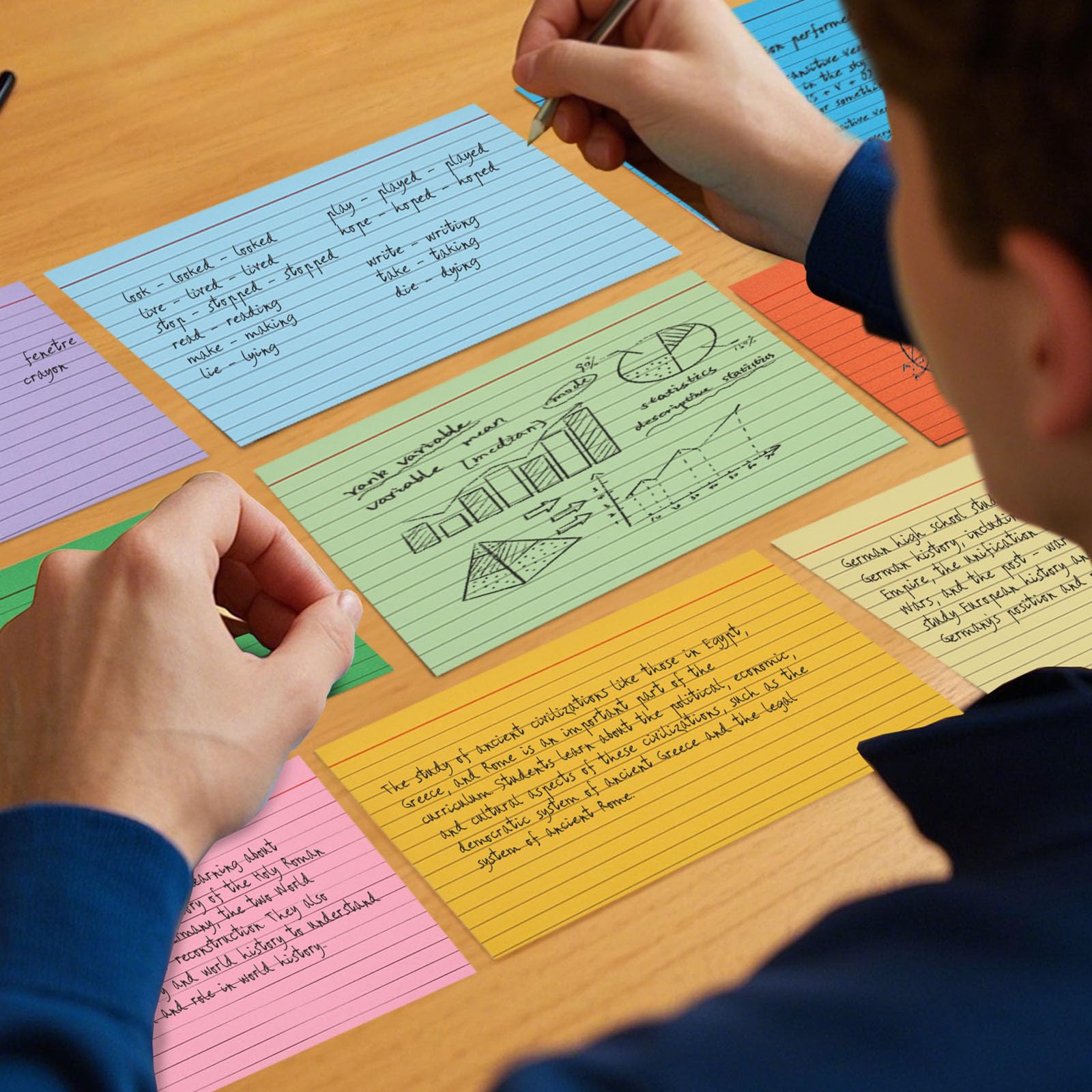 Snapklik.com : Koogel 180PCS Large Colored Index Cards, 5x8 Inch Lined ...