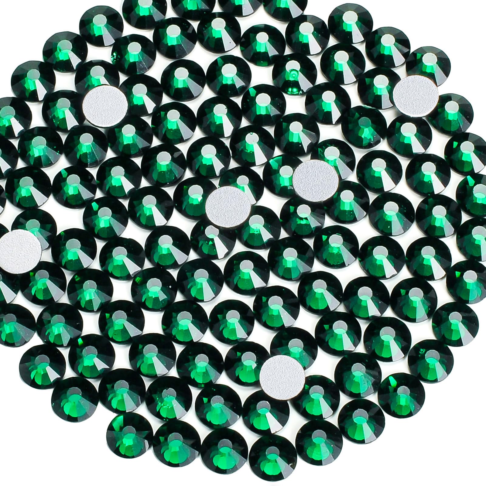 Amazon.com: PLMHU 720pcs Flat Back Rhinestones Glitter Round Crystal ...