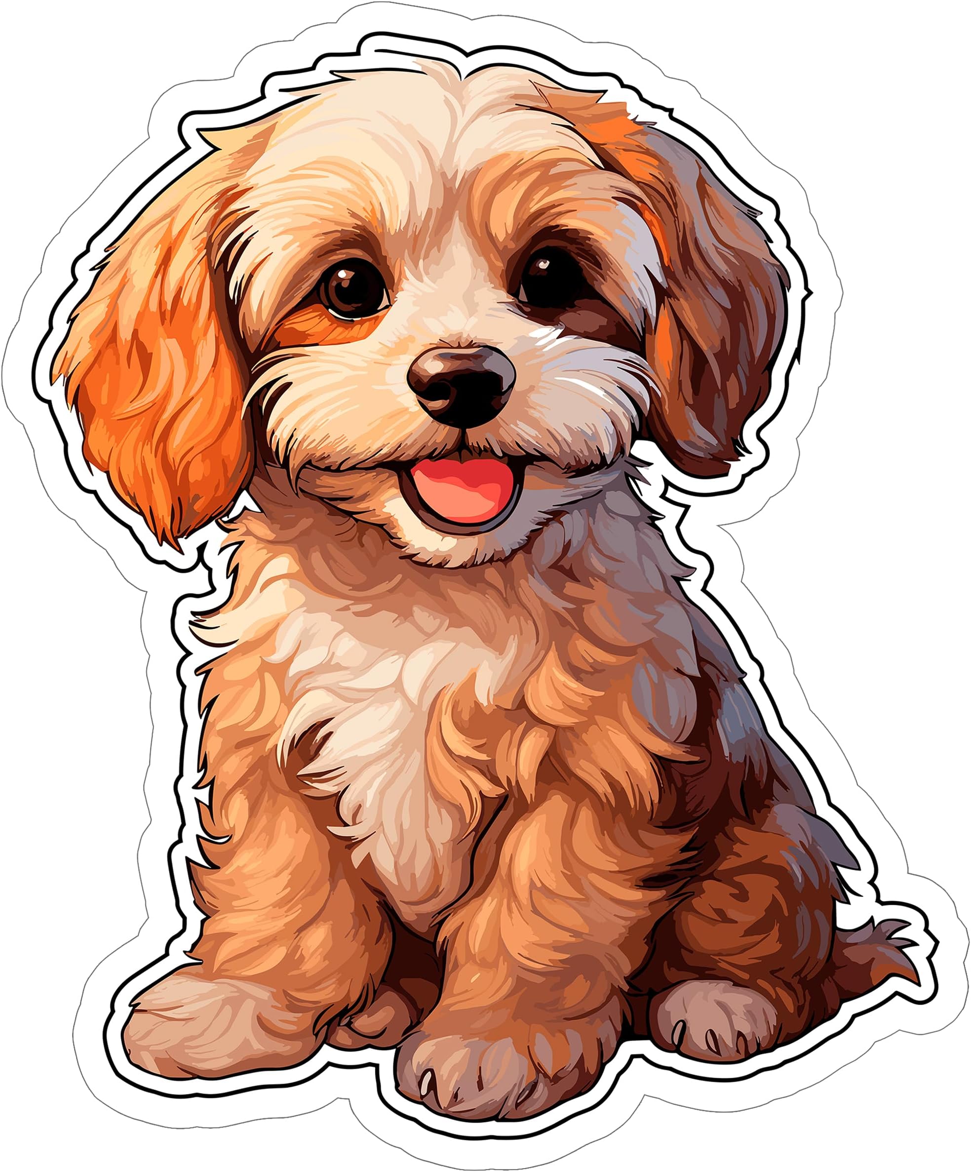 Amazon.com - Cute Cavachon Dog Sticker Vinyl Waterproof Sticker Decal ...