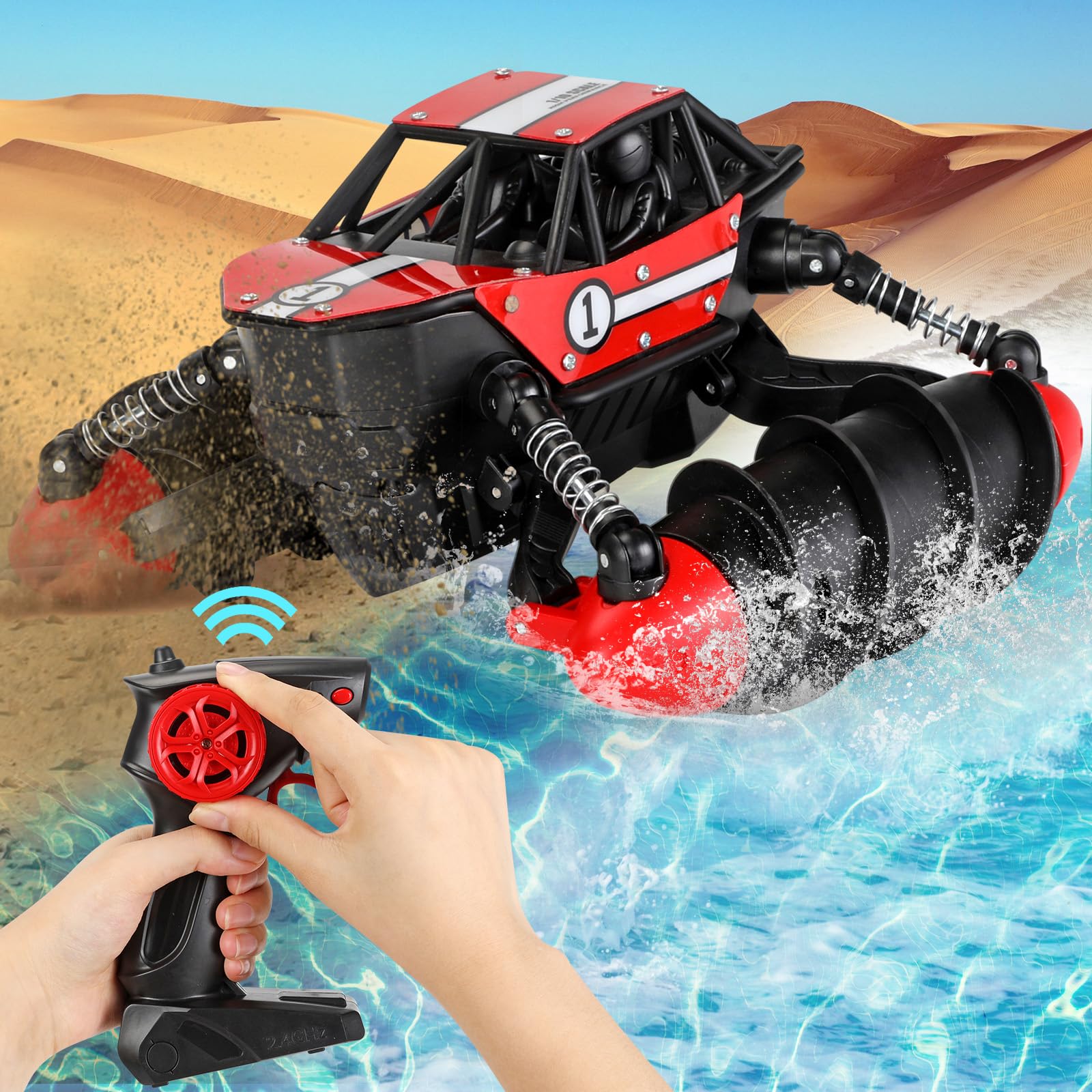 JONEG Amphibious Remote Control Car Toys for Kids 4 5 6 7 8 Year Old ...