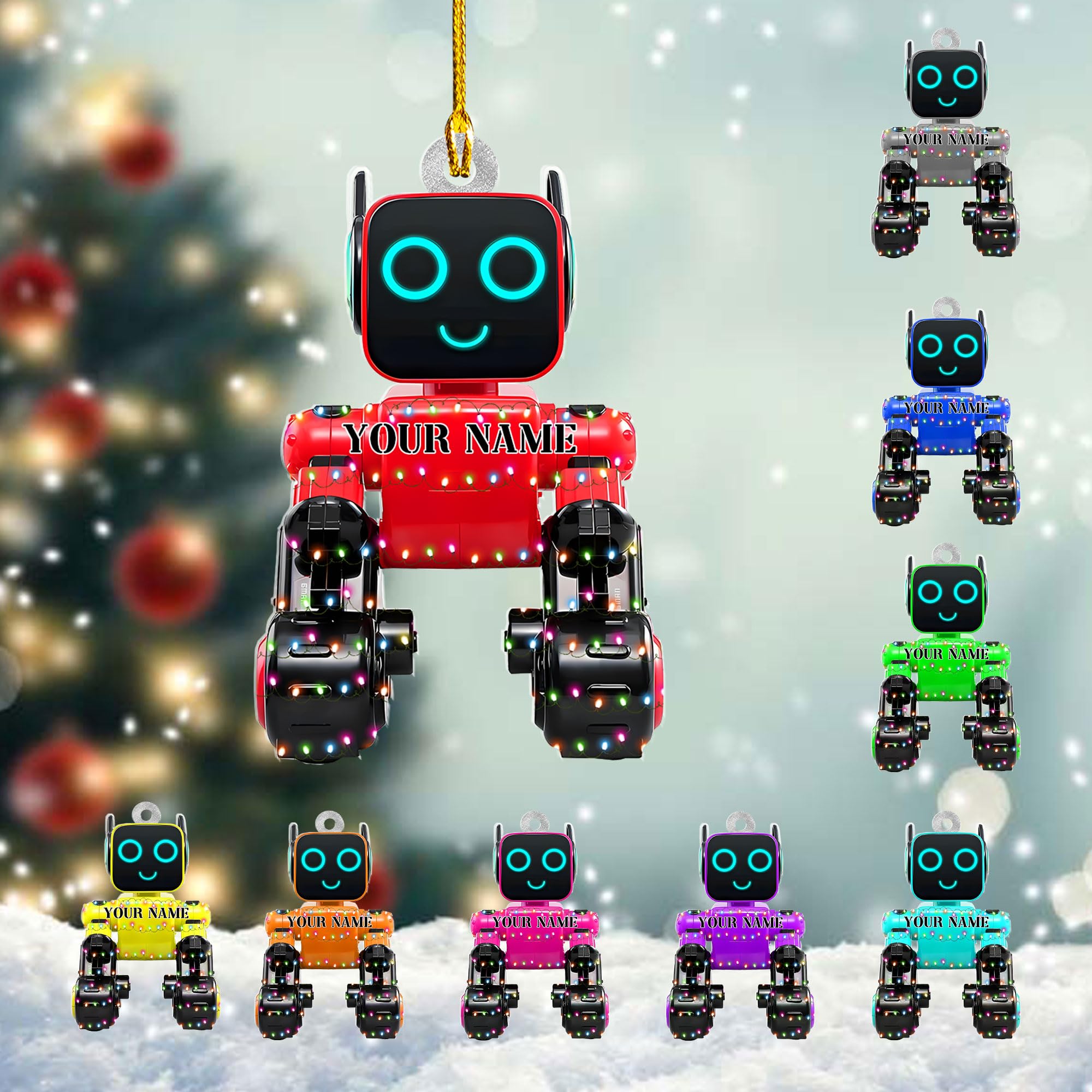 Amazon.com: Piratify Personalized Robot Ornament 2024, Robot Ornaments ...
