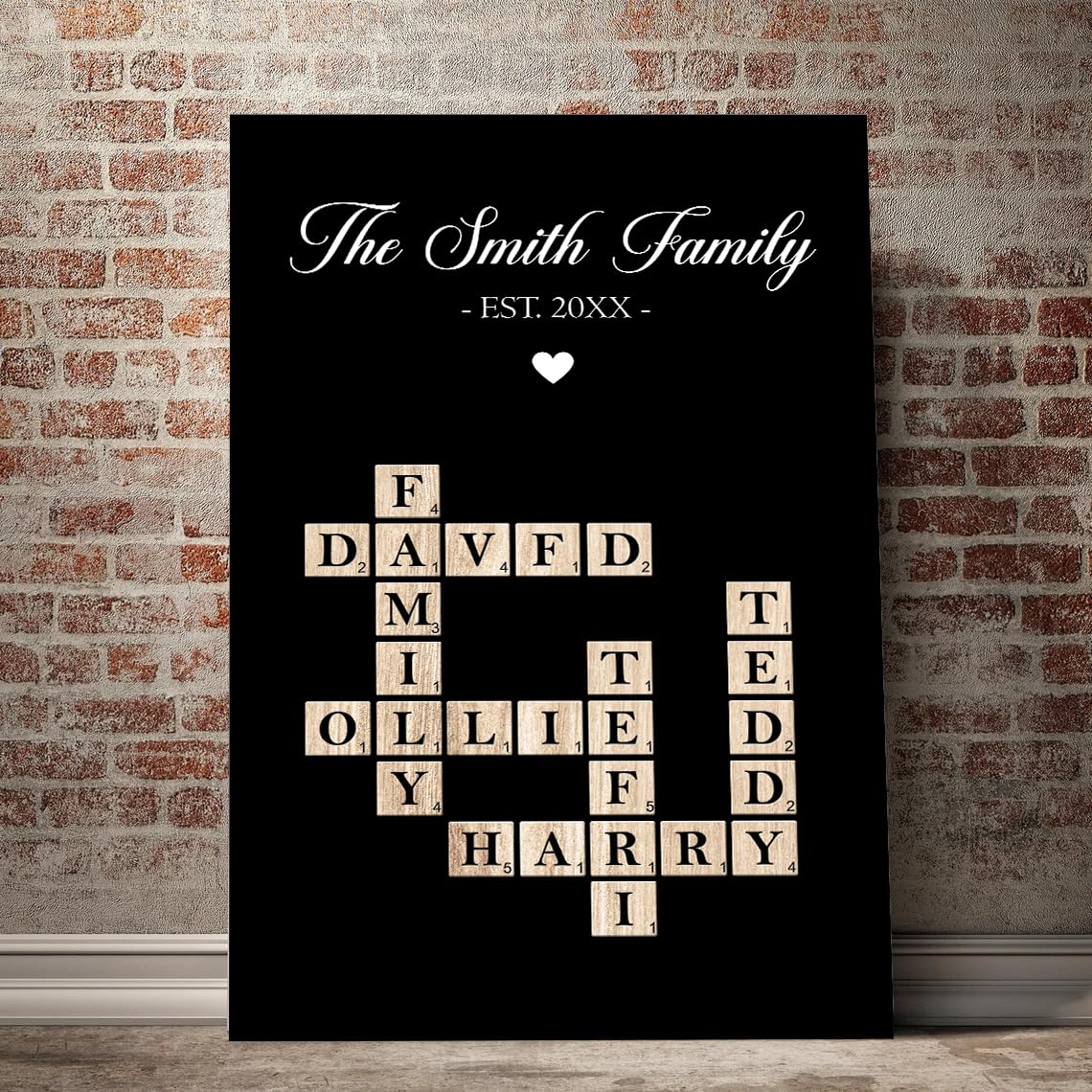 Amazon.com: KOLMALK Personalized Family Name Crossword Puzzle Wall Art ...