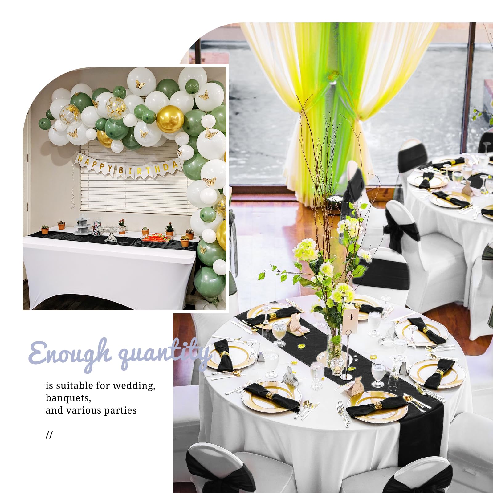 Black Table Runners For Round Tables Round Tables Various Sizes