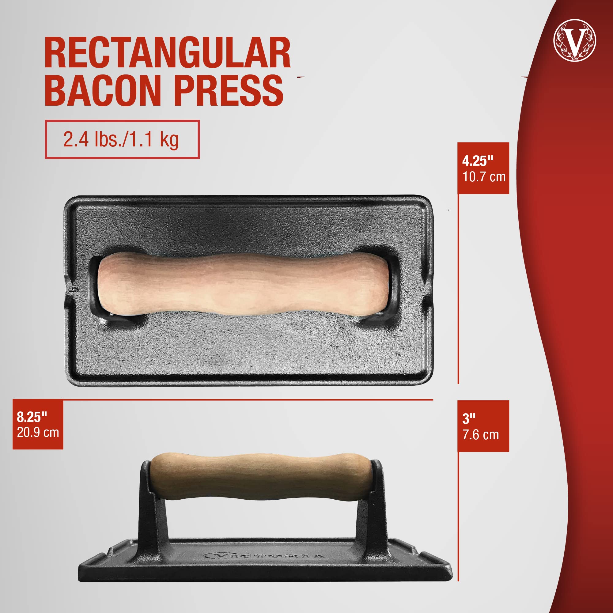 Snapklik.com : Victoria Rectangular Cast-Iron Meat Press