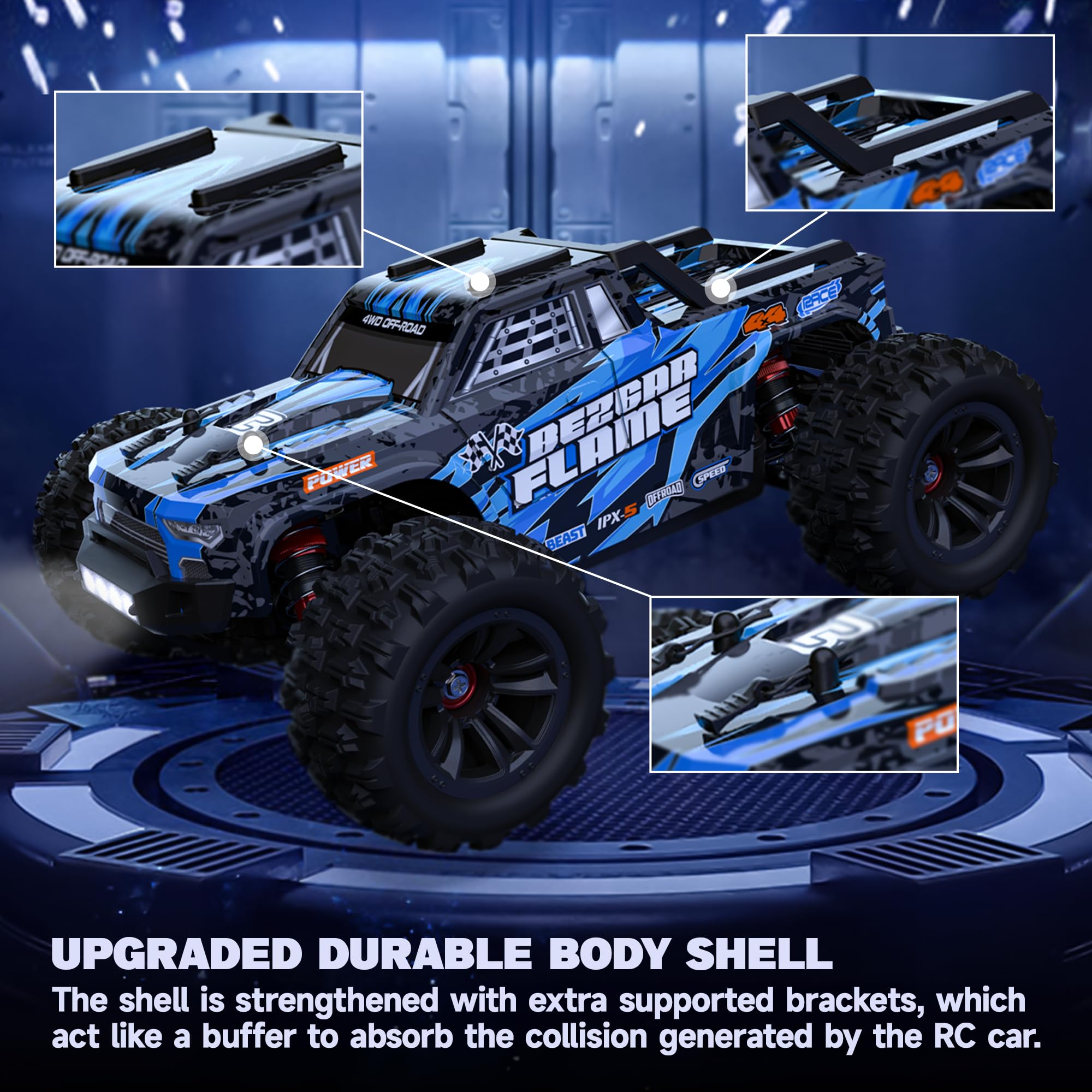 BEZGAR HP162S Remote Control Car - 1:16 Scale Brushless Fast RC Cars ...