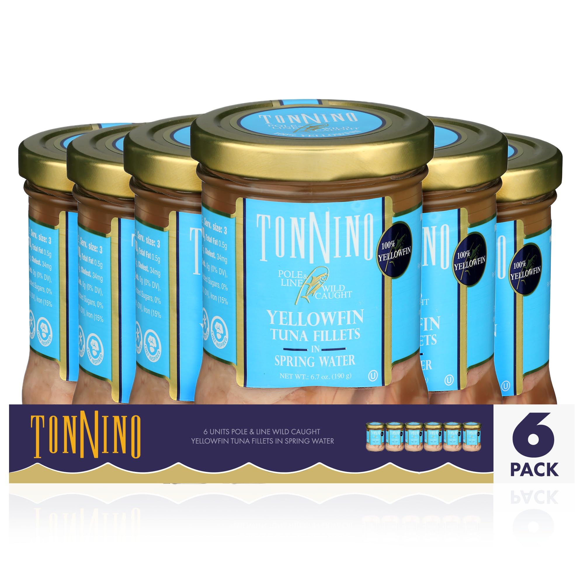 Amazon.com : Tonnino Tuna Fish (Pack of 6, Spring Water) : Grocery ...