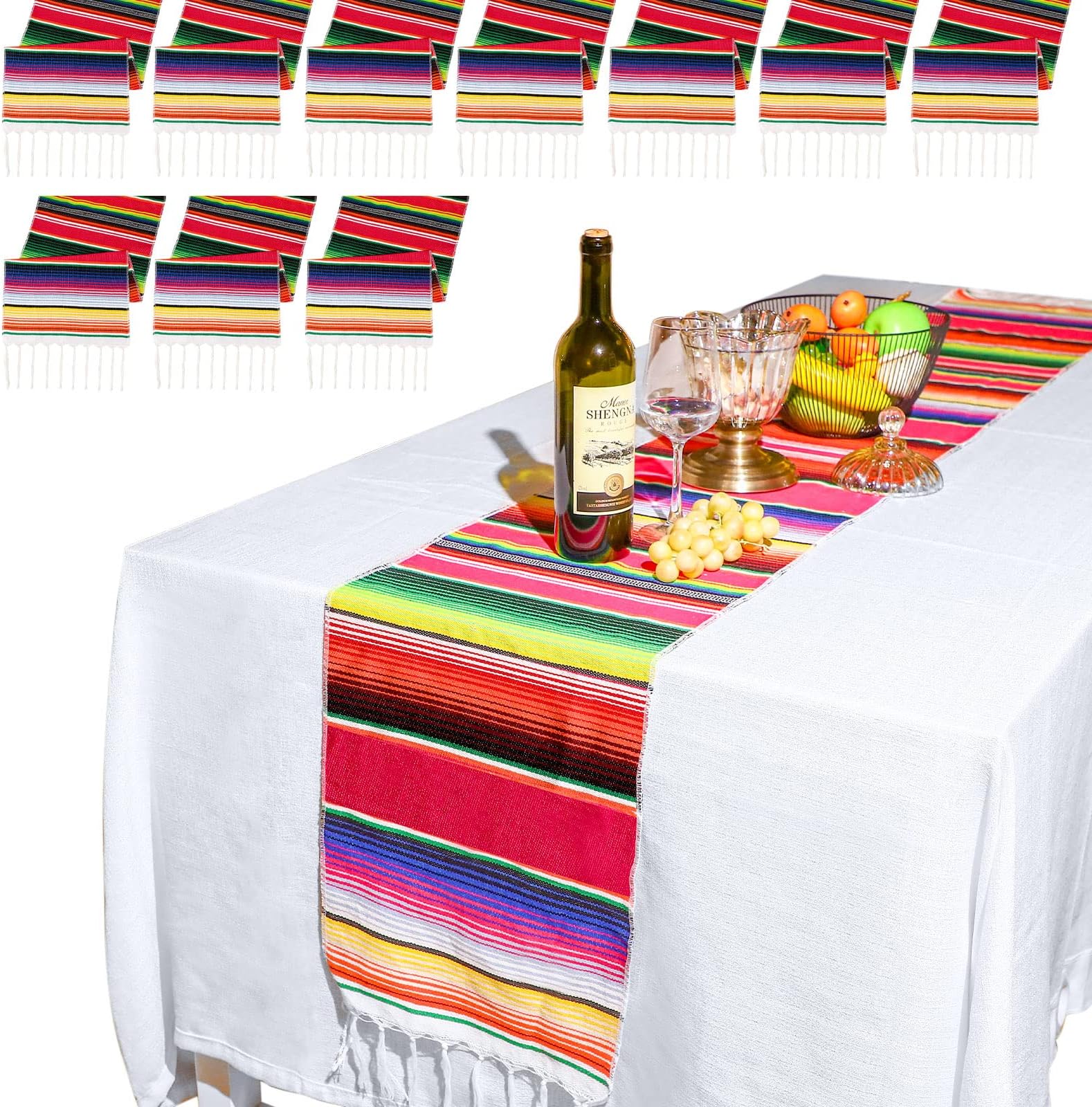 Amazon.com: Mexican Serape Table Runner for Cinco de Mayo Fiesta ...