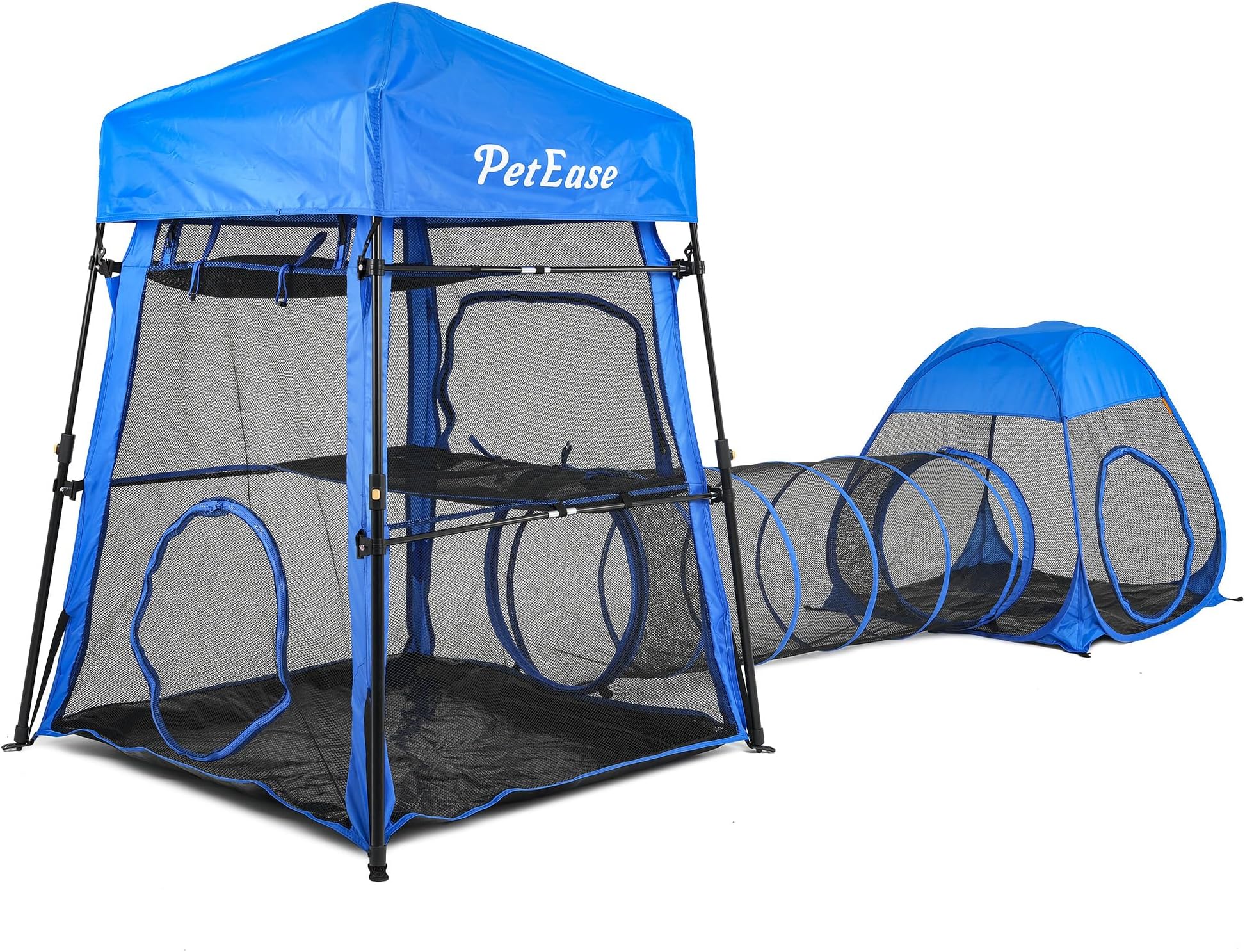 PETEASE Cat Enclosures, 3-in-1 Pet Tower Tent with Tunnel/Pop Up Cube ...