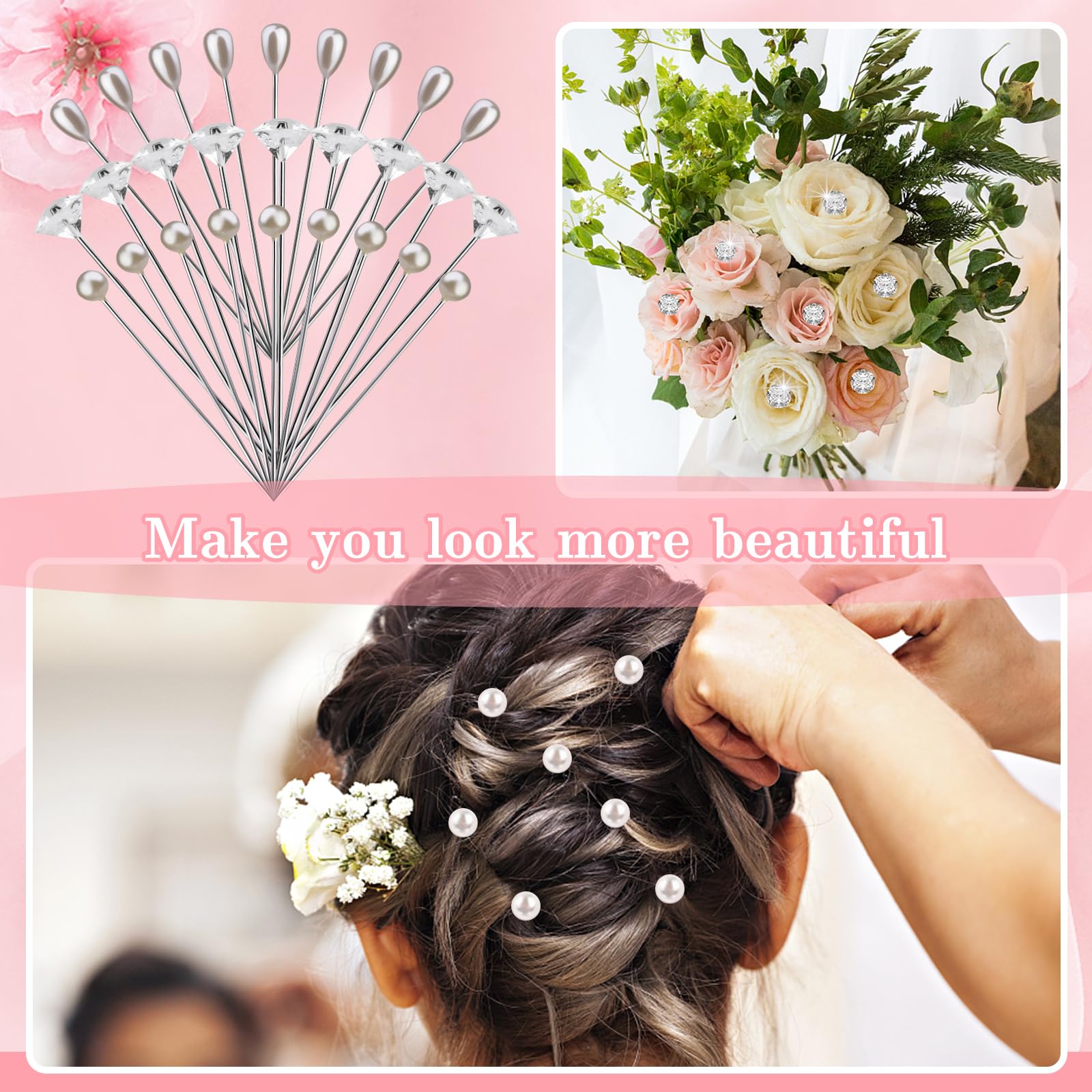 Snapklik.com : 300 PCS Corsage Boutonniere Pins, Diamond Pins For ...