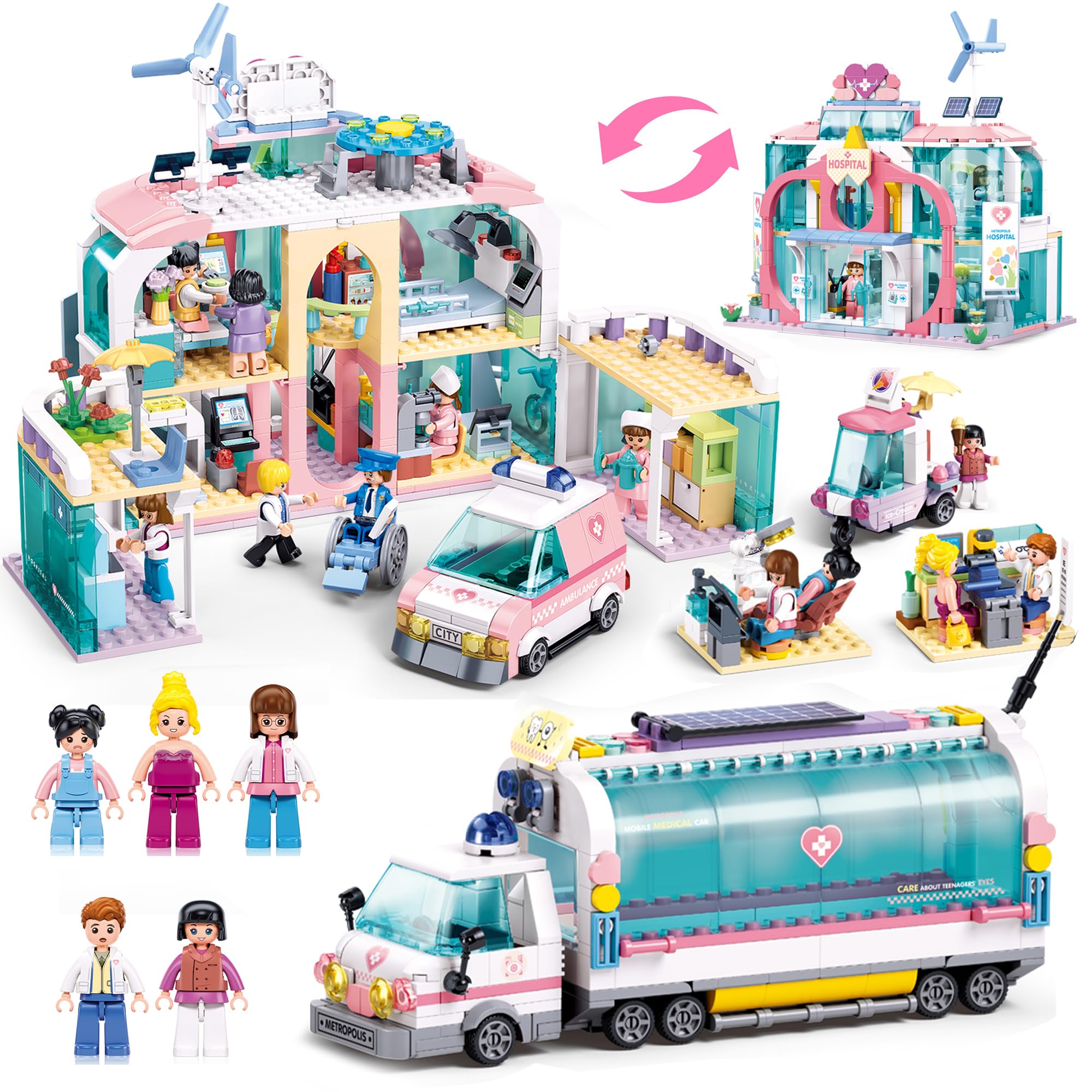 Amazon.com: Friends Hospital & Mobile Ambulance Building Set – City ...