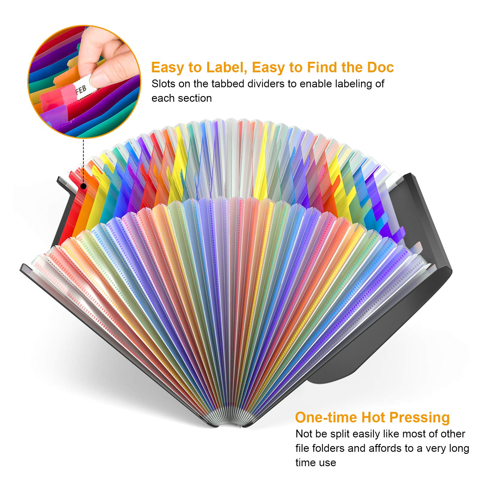 26 Pockets Accordian File Organizer/Expanding File Folder A4 Letter ...