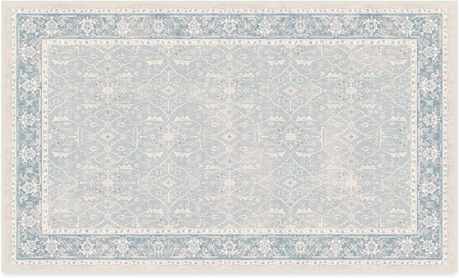 Amazon.com: RUGGABLE Washable Vintage Area Rug – Celestine Soft Blue ...
