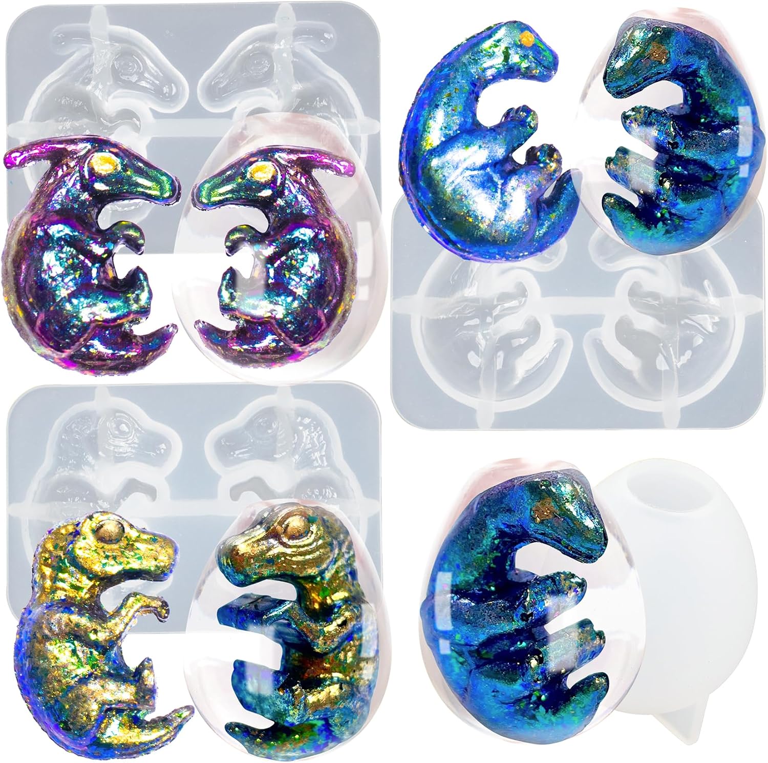 Dino Resin Moulds Set - Jurassic Egg Embryo Jewelry Casting with ...