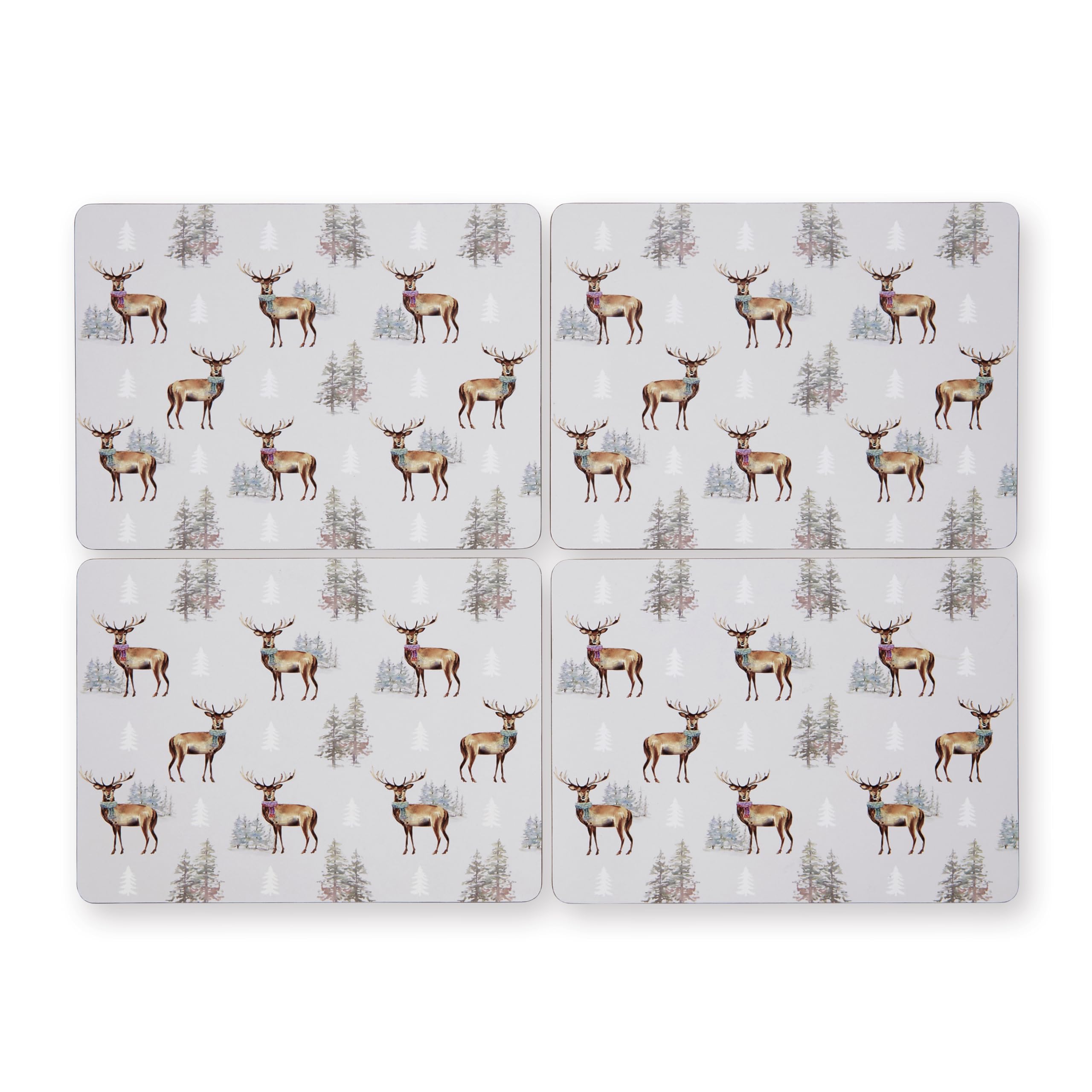 Cooksmart Pack of 4 Christmas Table Place Mats | Place Mats For Table ...