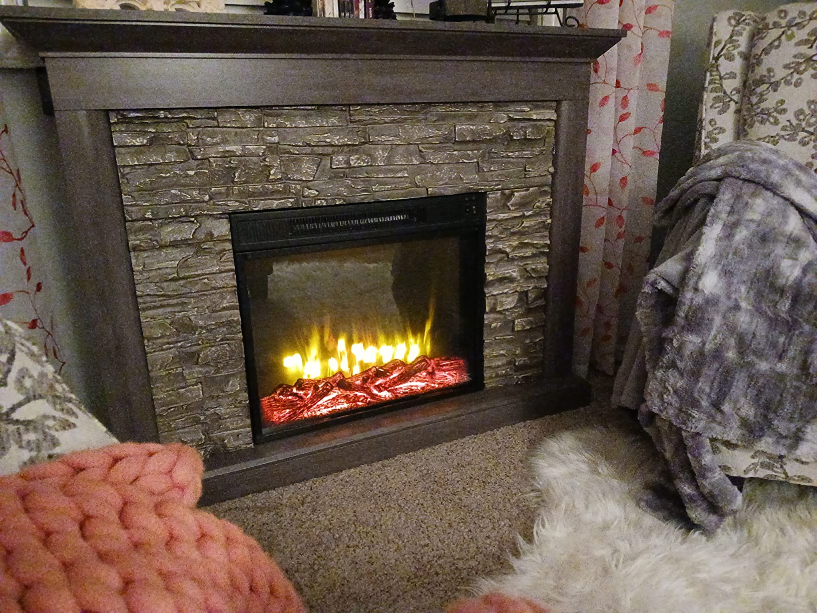 $13/mo - Finance Wall Mantel Electric Fireplace, Weathered Gray | Buy ...