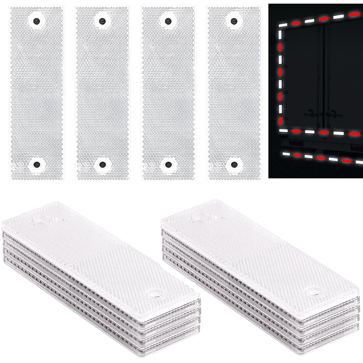 Snapklik.com : Smseace 15Pack White Safety Reflectors Self Adhesive ...