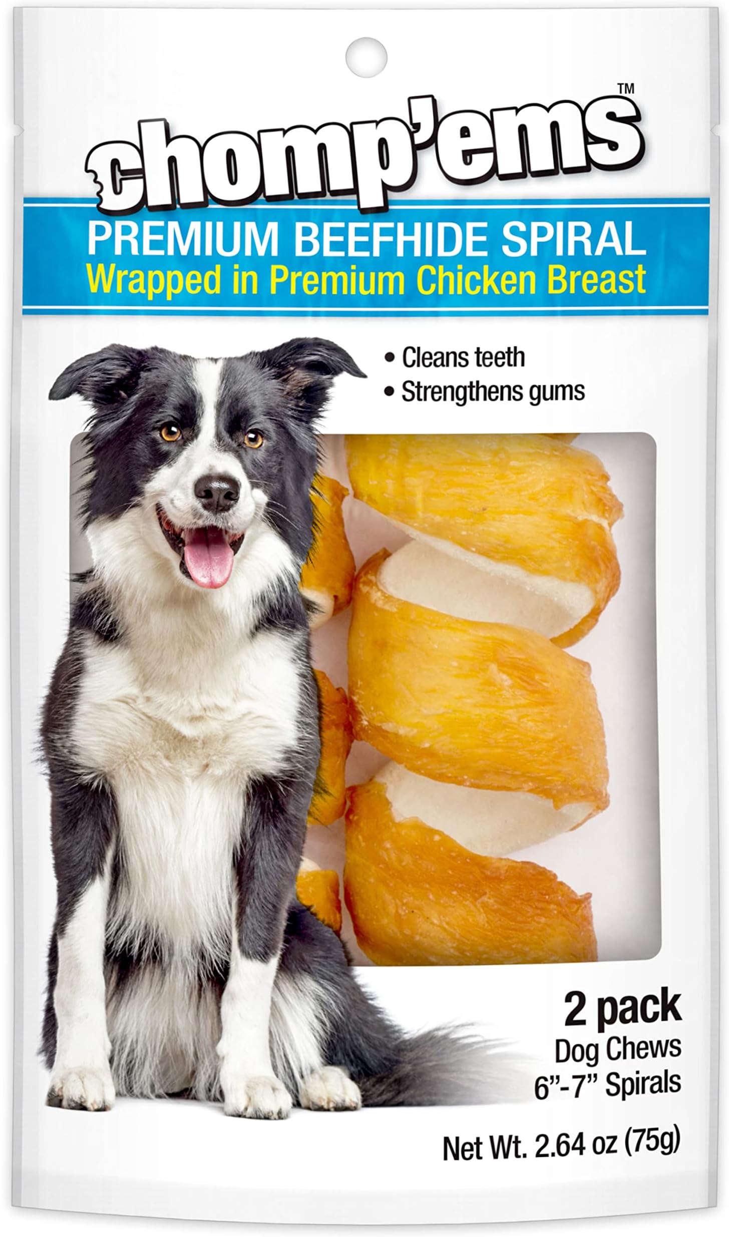 Pet Supplies : Chomp’ems Premium Beefhide Chews for Dogs, 2 Chews ...