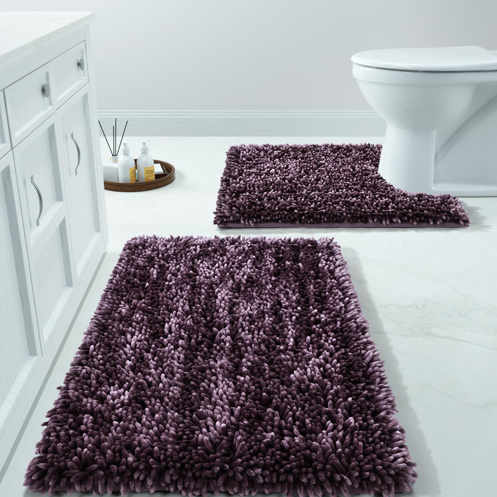 Amazon.com: Yimobra Bathroom Rugs Sets 2 Piece, Luxury Shaggy Extra ...