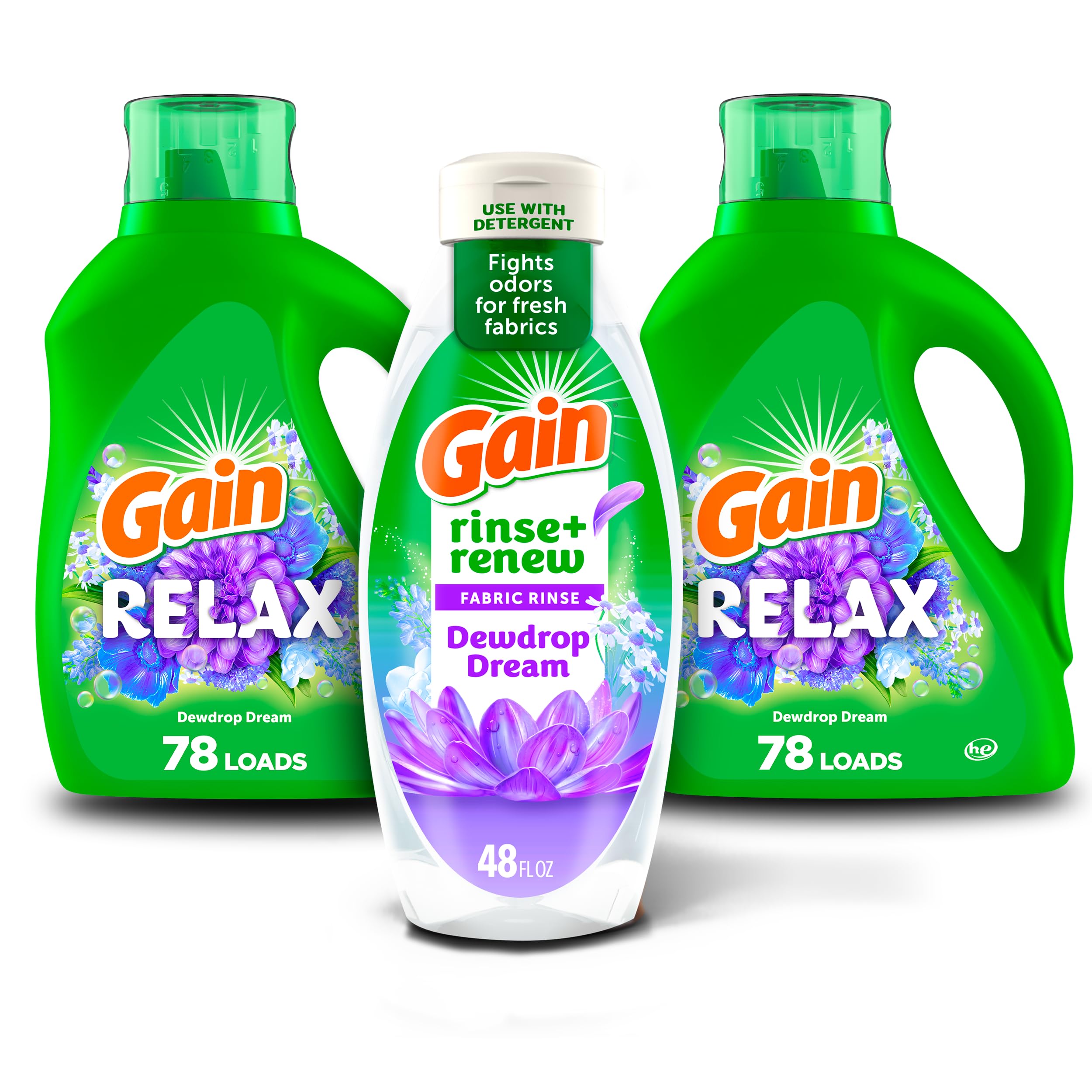Amazon.com: Bundle of Gain Liquid Laundry Detergent, Relax, HE ...