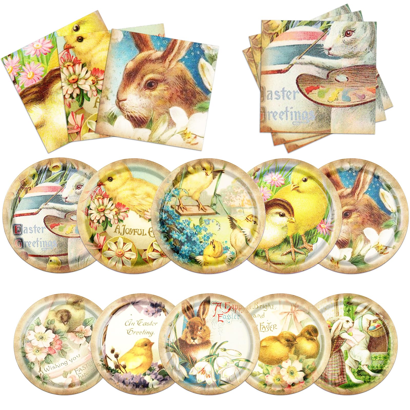 Vintage Easter Plates and Napkins Easter Party Supplies, Happy Easter ...
