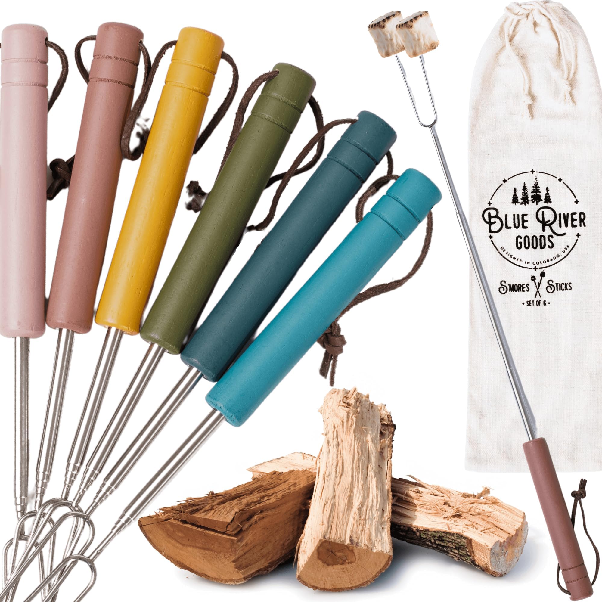 Amazon.com : Marshmallow Sticks for Fire Pit - 34" Extra Long Roasting ...