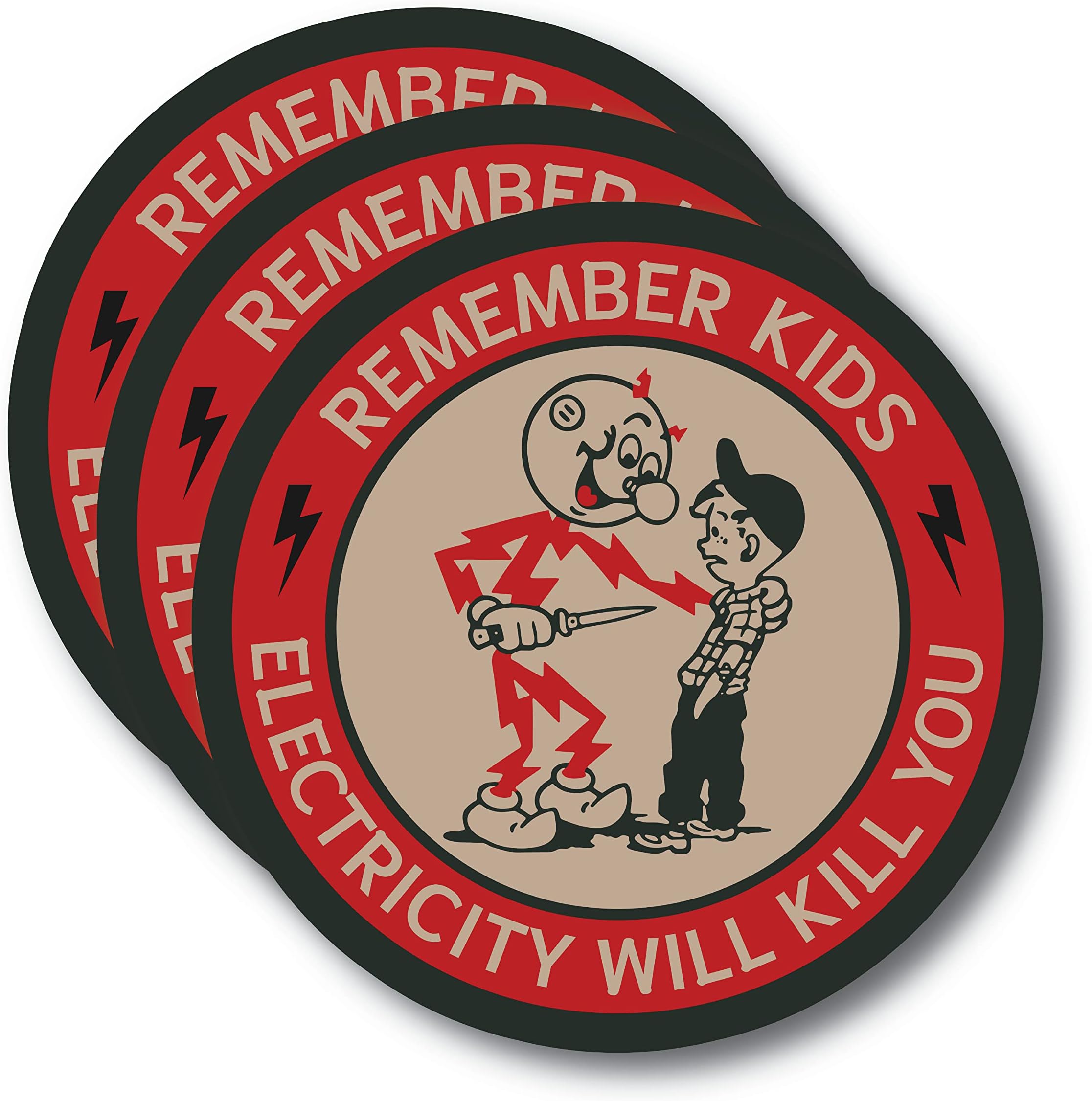 Amazon.com: Remember Kids Electricity Will Kill You Sticker - Funny ...