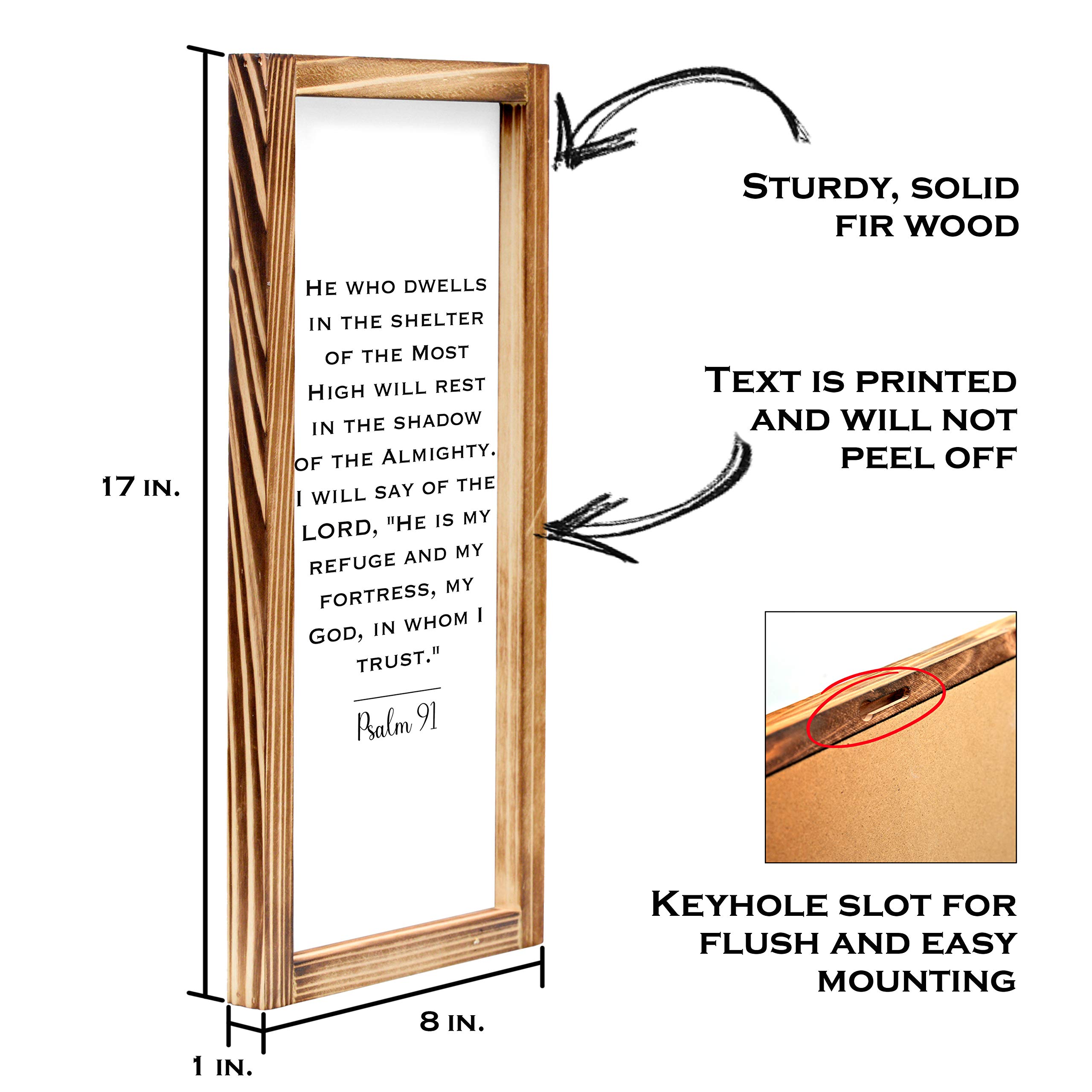 Psalms 91 Christian Wall Decor 8x17 In, Spiritual Wall Decor Sign ...