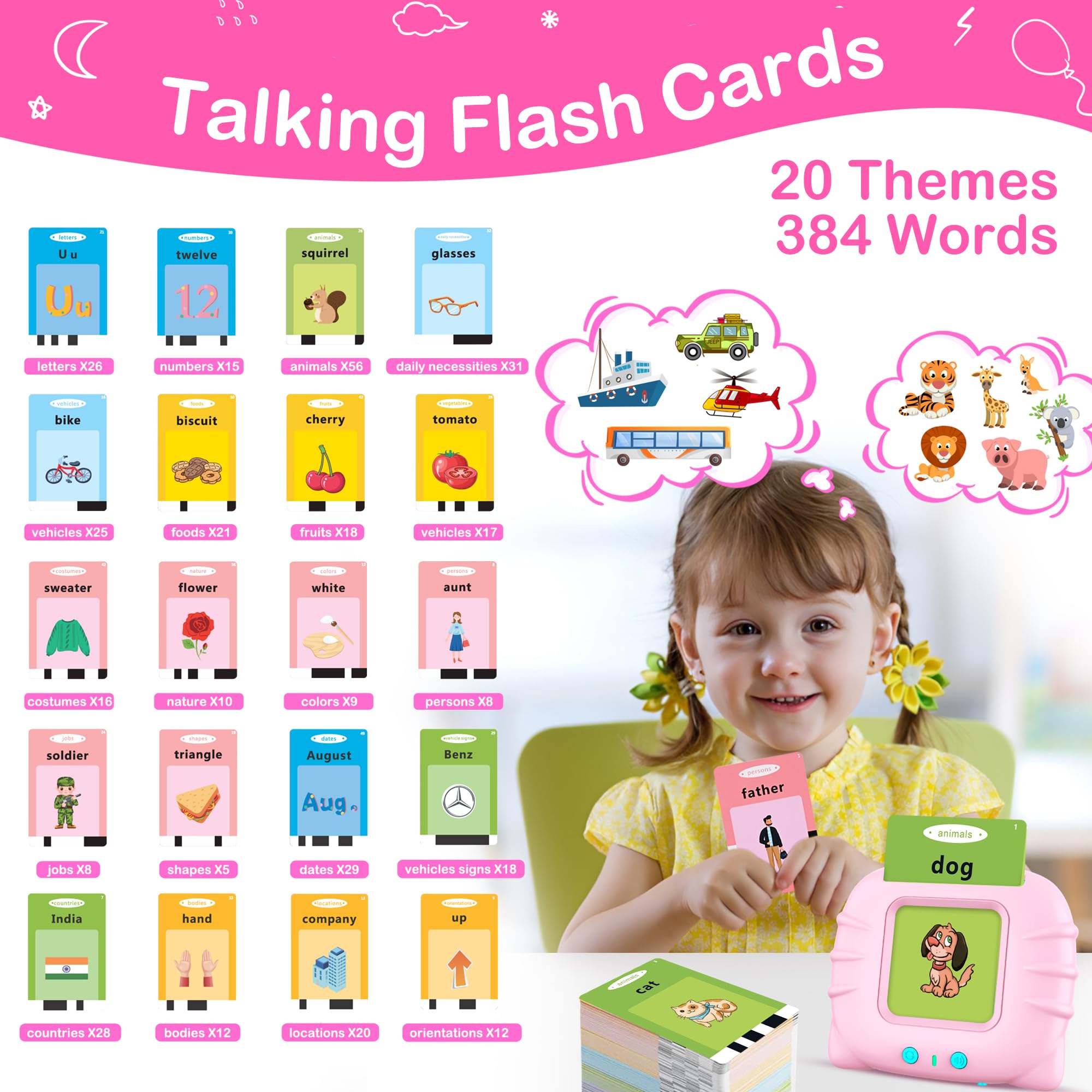 Snapklik.com : 384 ABC Sight Words Talking Flash Cards For Toddler 1 2 ...