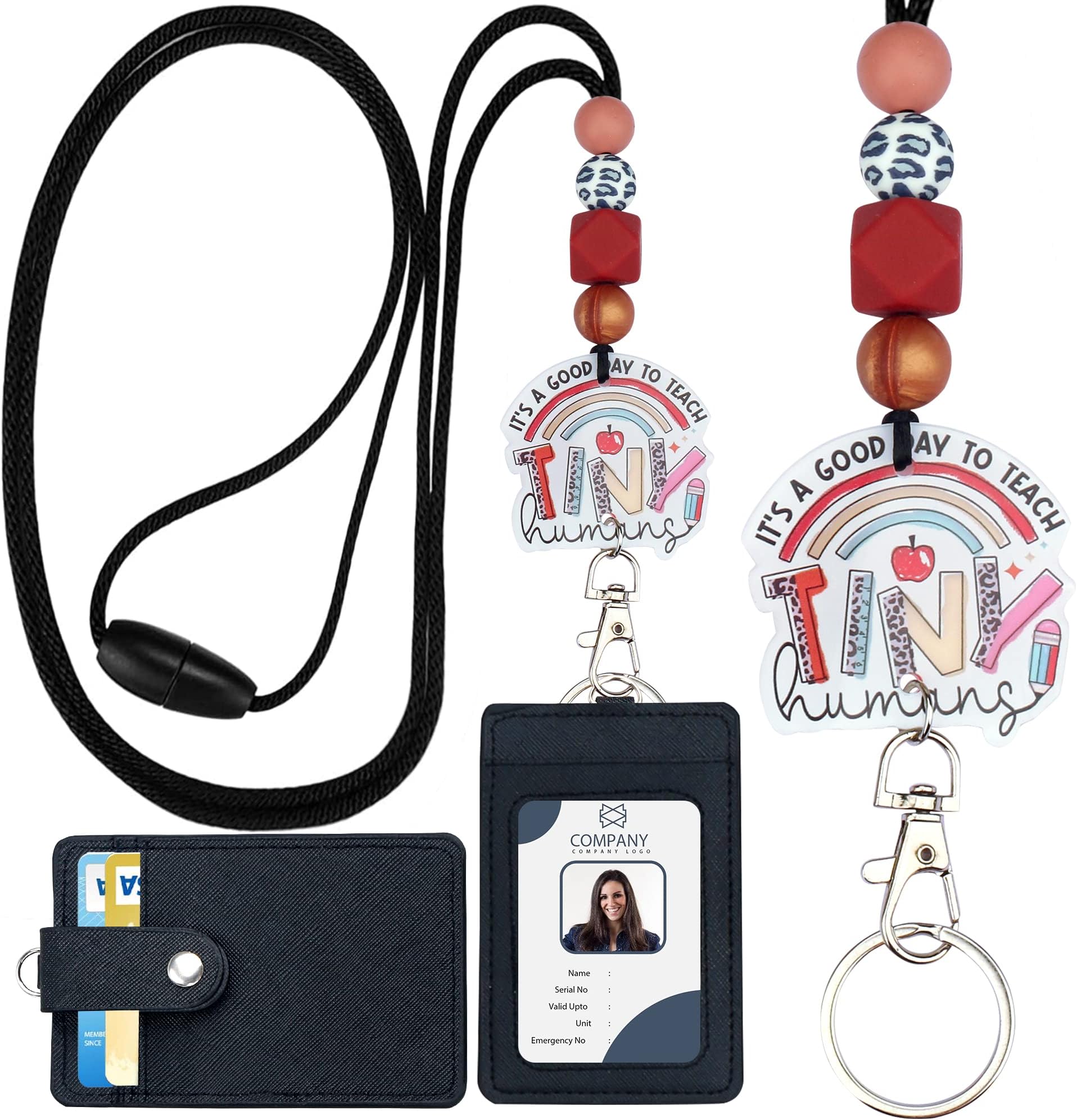 Amazon.com : Plifal Teacher Lanyards for Id Badges Reel Retractable ...