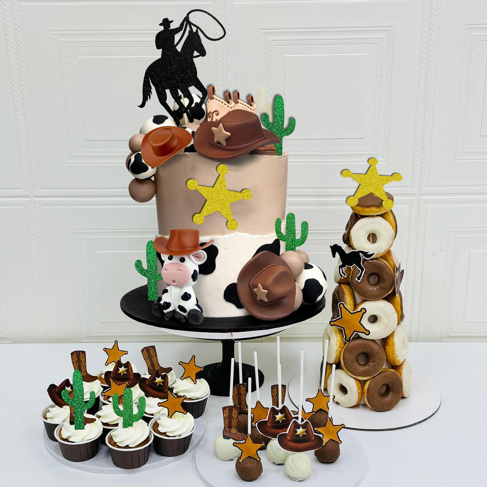 Snapklik.com : Cowboy Cake Decorations Cow Hat And Boot Cake Toppers ...