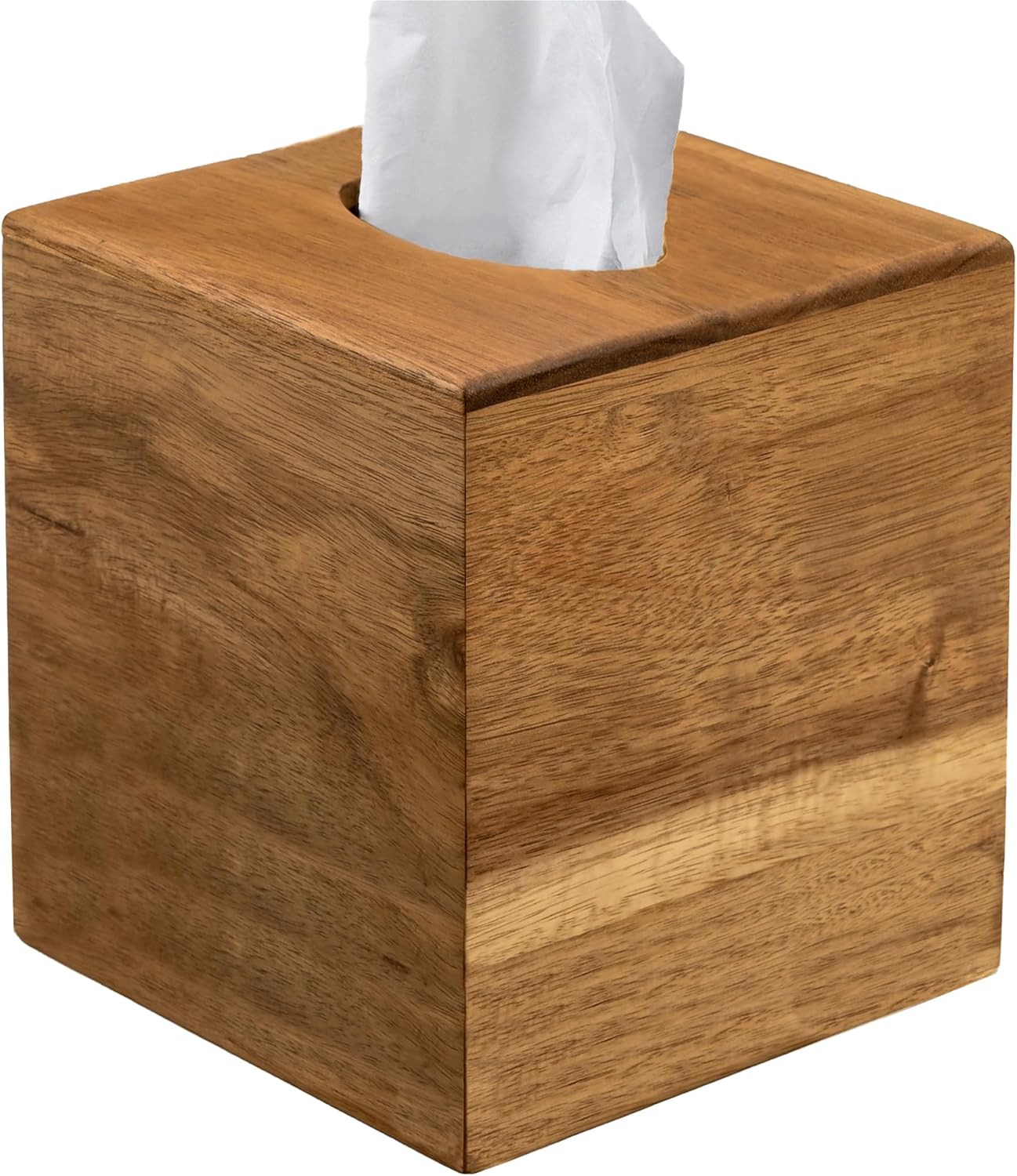 Amazon.com: Tissue Box Cover Square, Acacia Wood Tissue Box Holder with ...