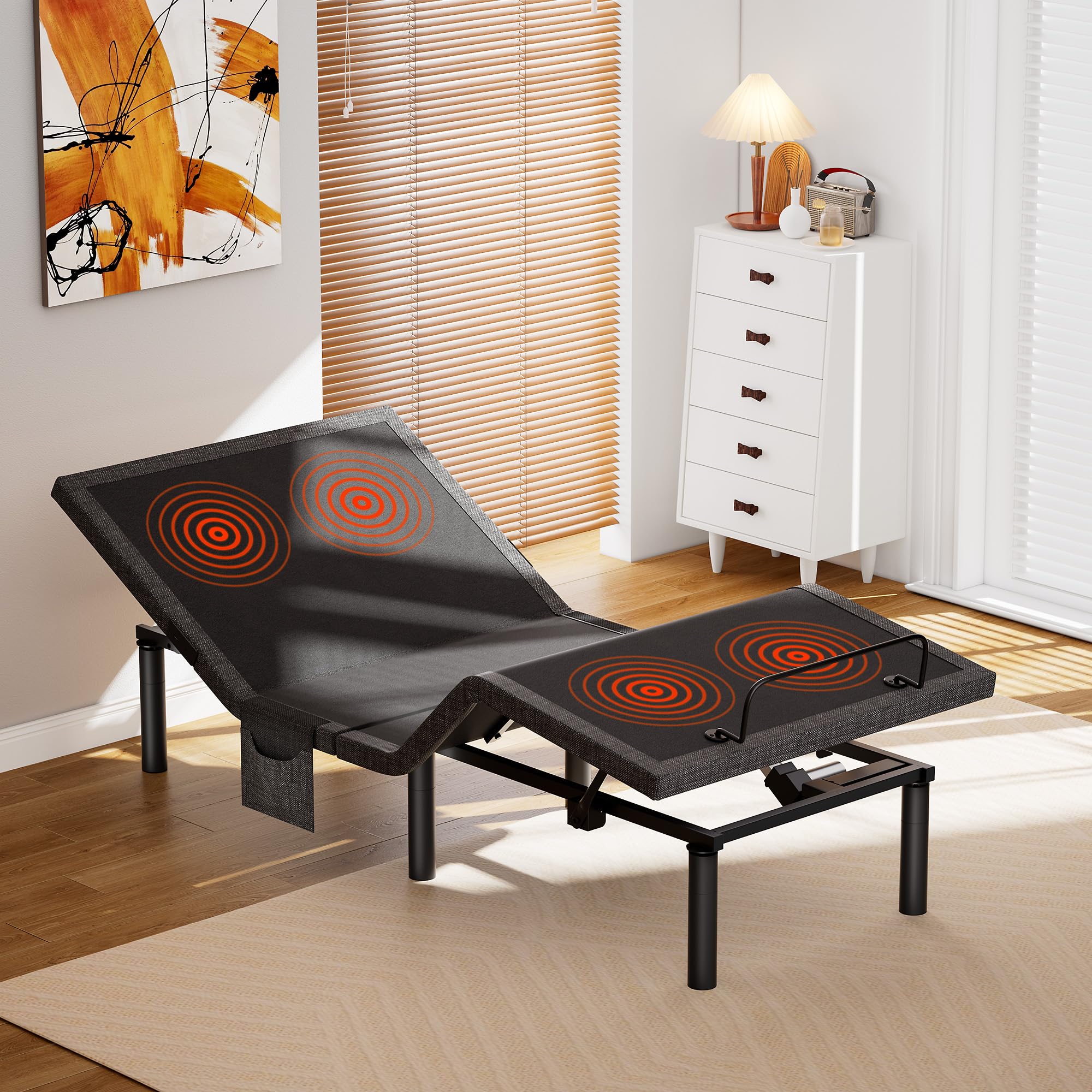 Amazon.com: AMADA HOMEFURNISHING Adjustable Bed Frame with Massage ...