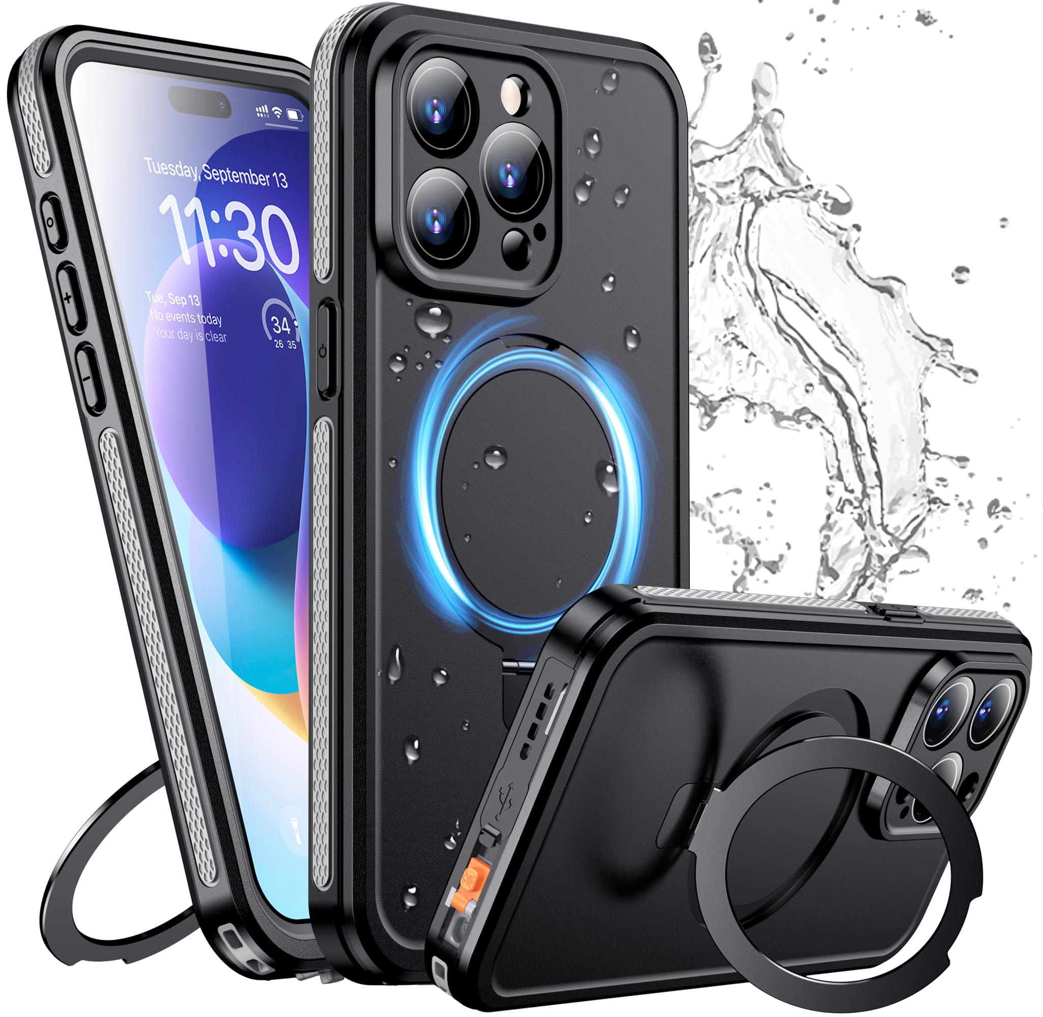 Amazon.com: 2025 New for iPhone 15 Pro Max Case Waterproof,[Built-in ...