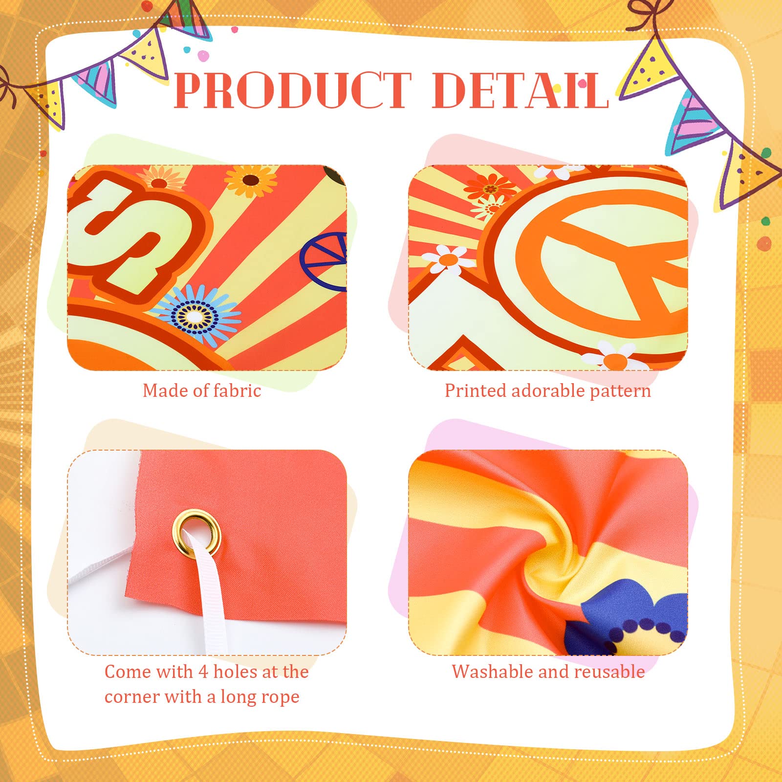 Snapklik.com : 70s Party Backdrop Back To 70s Backdrop Hippie Groovy ...