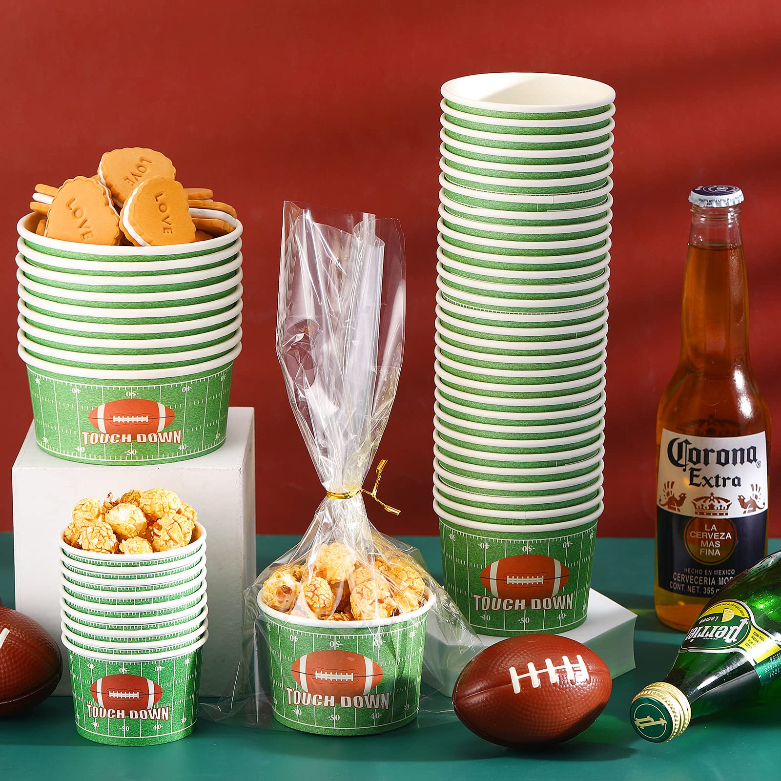Football Snack Bowl Soup Cup 9 oz Ice Cream Bowls Football Serving ...