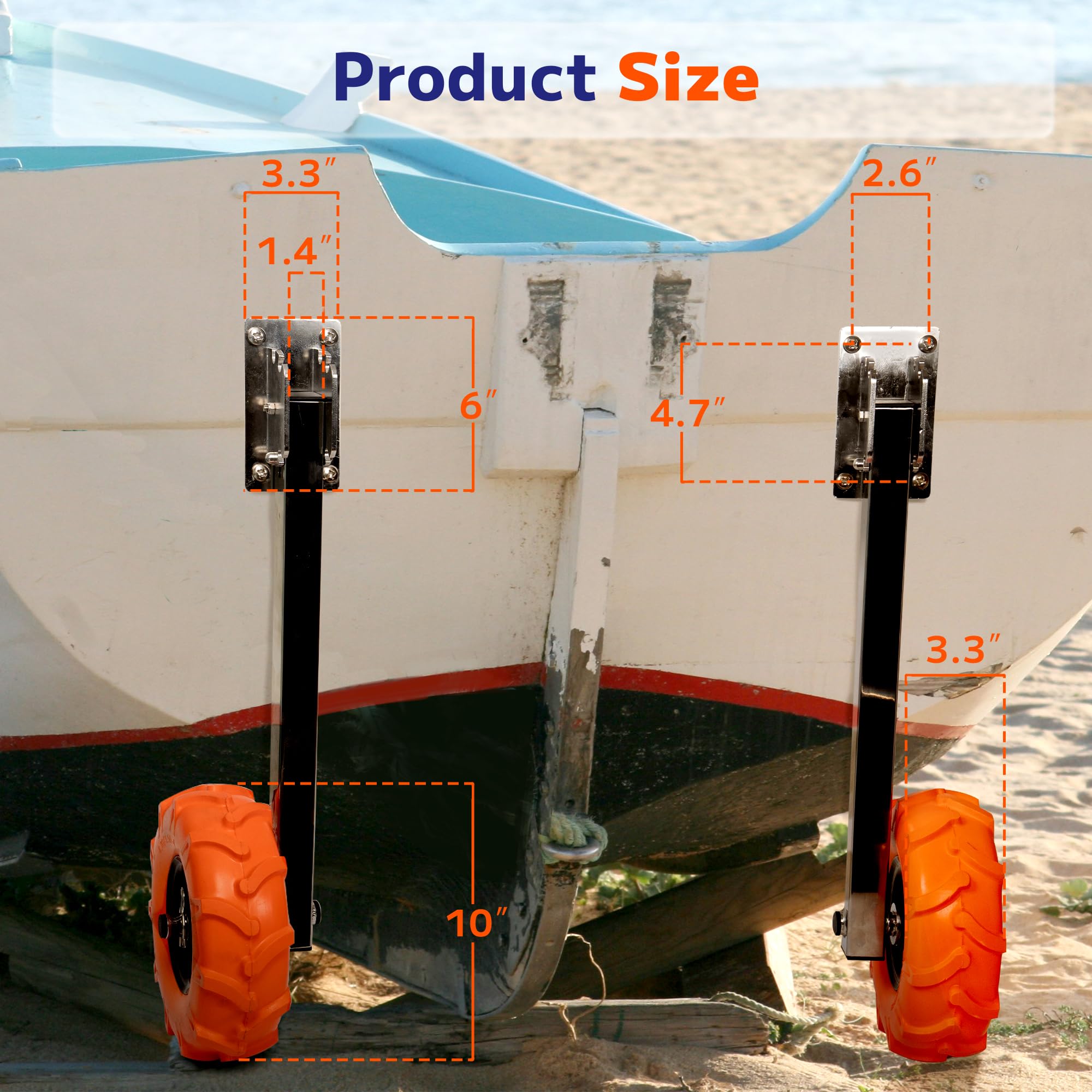 Snapklik.com : XinKunmarine Boat Launching Wheels, 10" Rubber Transom ...