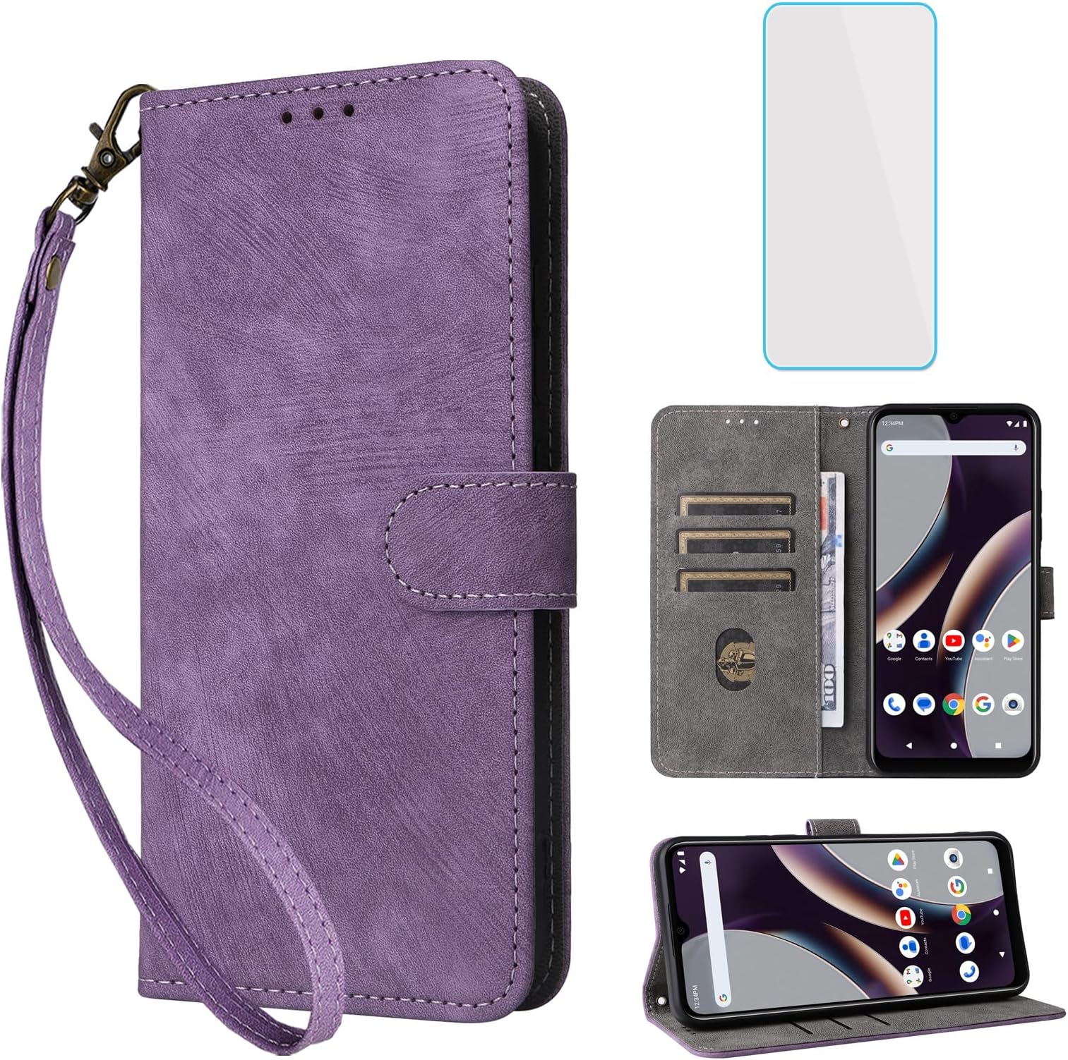 Amazon.com: IUQXU for Samsung Galaxy M12/Samsung Galaxy A12 Wallet Phone Case with Screen ...