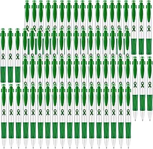 Amazon.com : Woanger Mental Health Awareness Ribbon Pen Green Ribbon ...