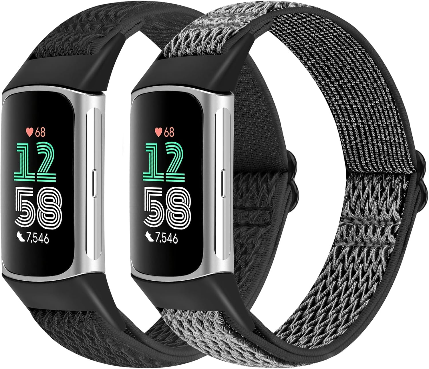 KIBDSNG Elastic Nylon Straps Compatible with Fitbit Charge 6/Fitbit ...