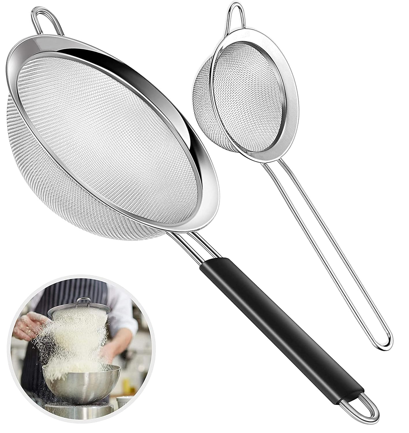 BURRDOFF Professional Juice Strainer [Large(14.5cm) + Small(7.8cm ...