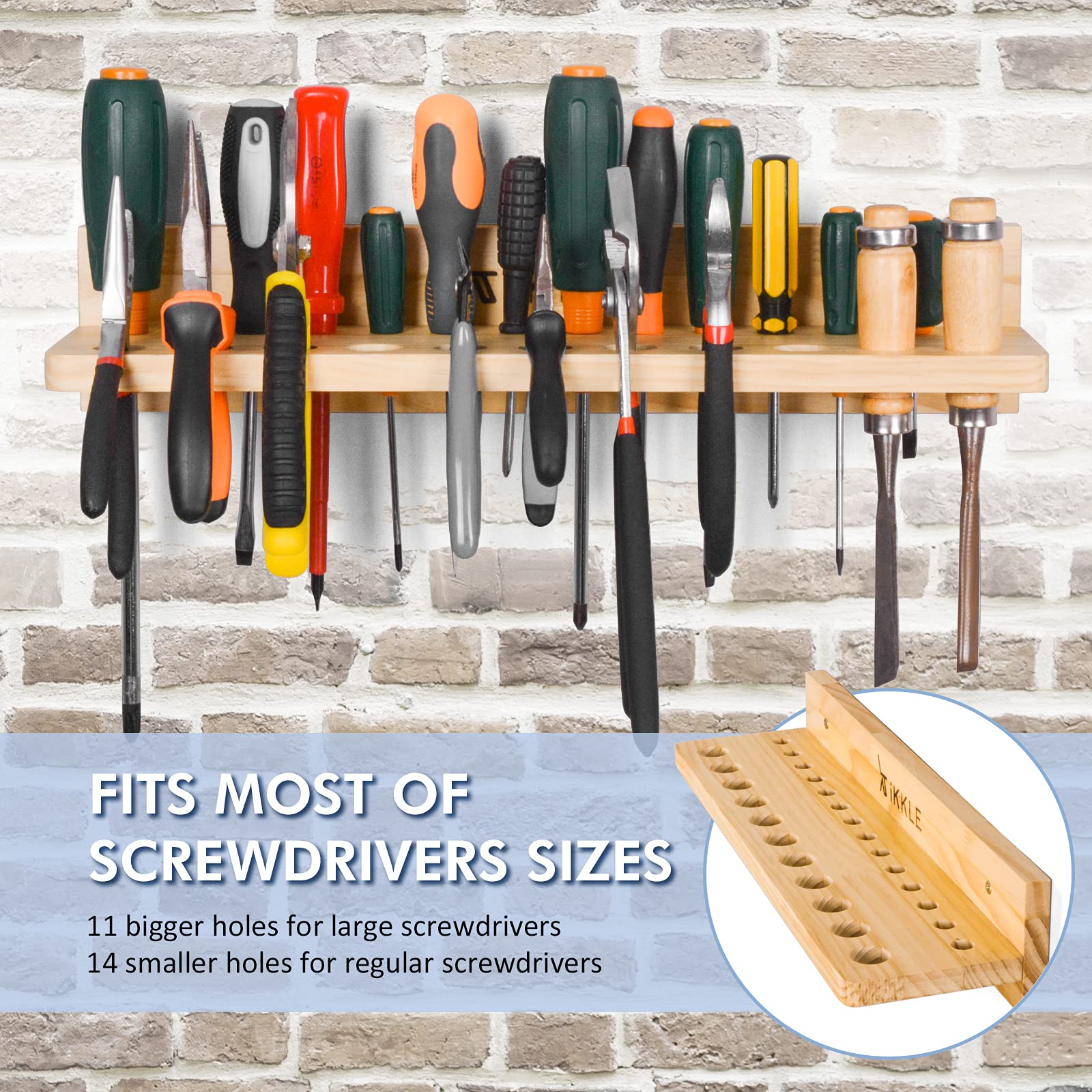 ikkle Screwdriver Holder, Wall Mounted Tool Storage Organizer, Pliers ...