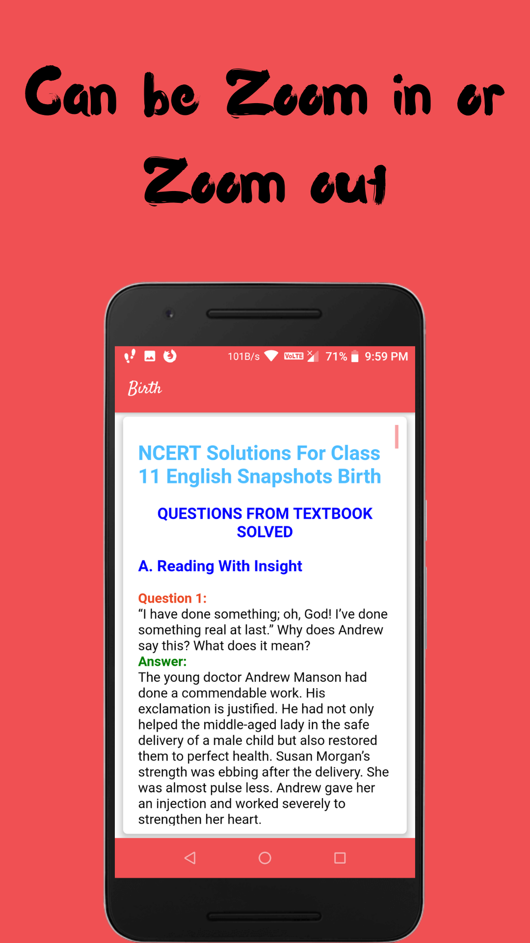 Class 11 English Snapshot NCERT Solutions - App on Amazon Appstore