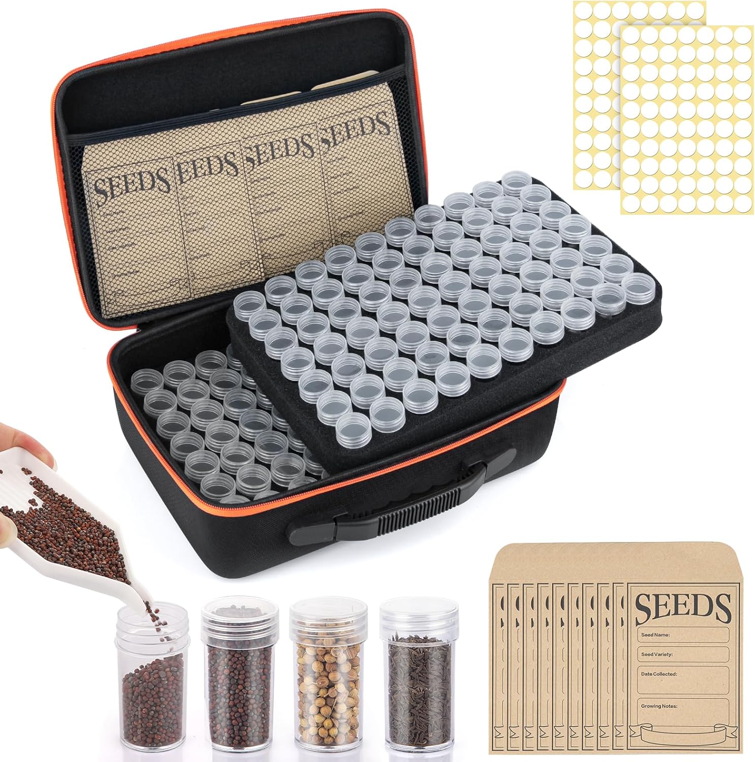 Seed Storage Box 140 Slots Seed Storage Organizer Box With 20 Seed Seed ...