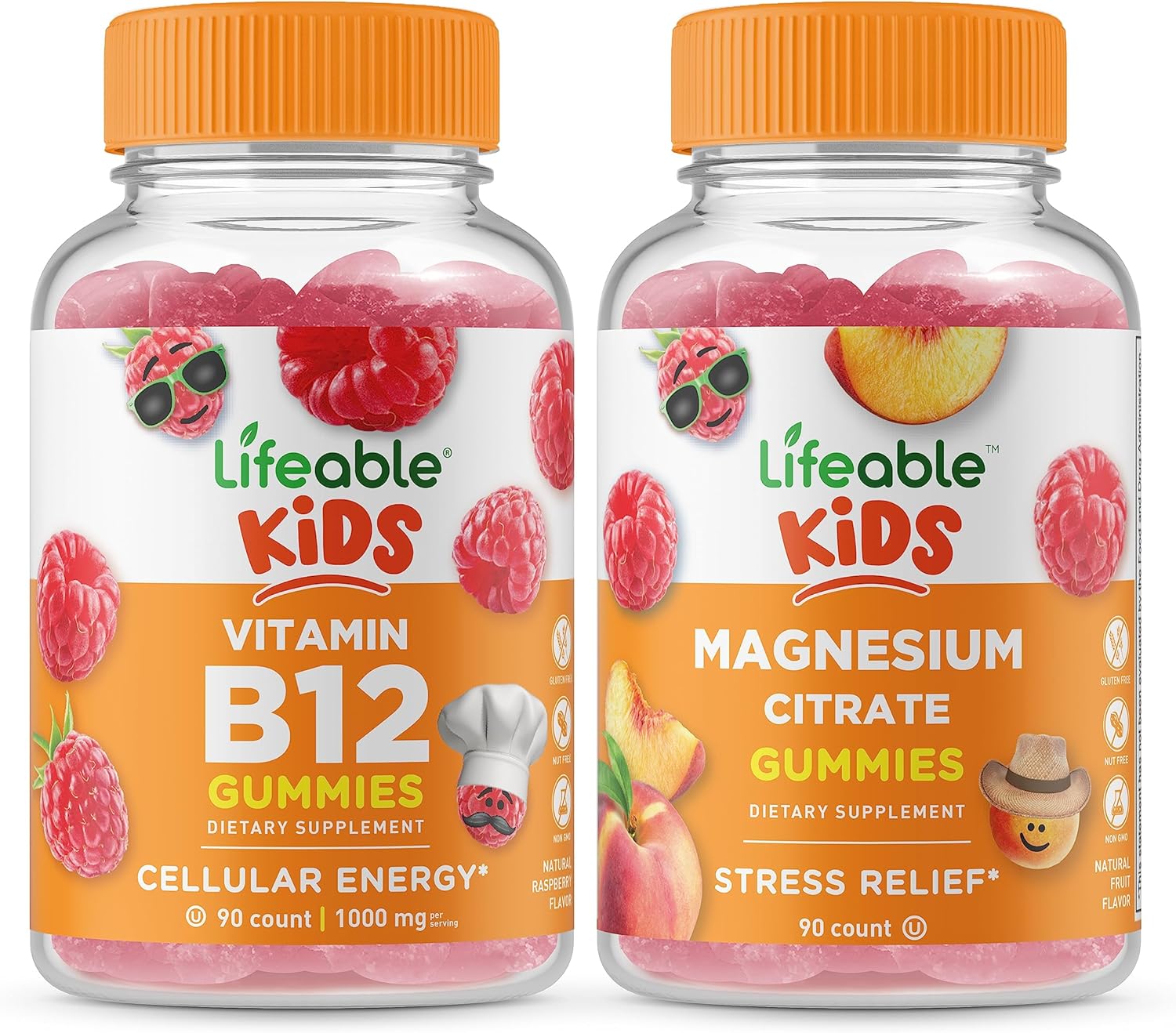 Amazon.com: Lifeable Vitamin B12 Kids + Magnesium Citrate Kids, Gummies ...
