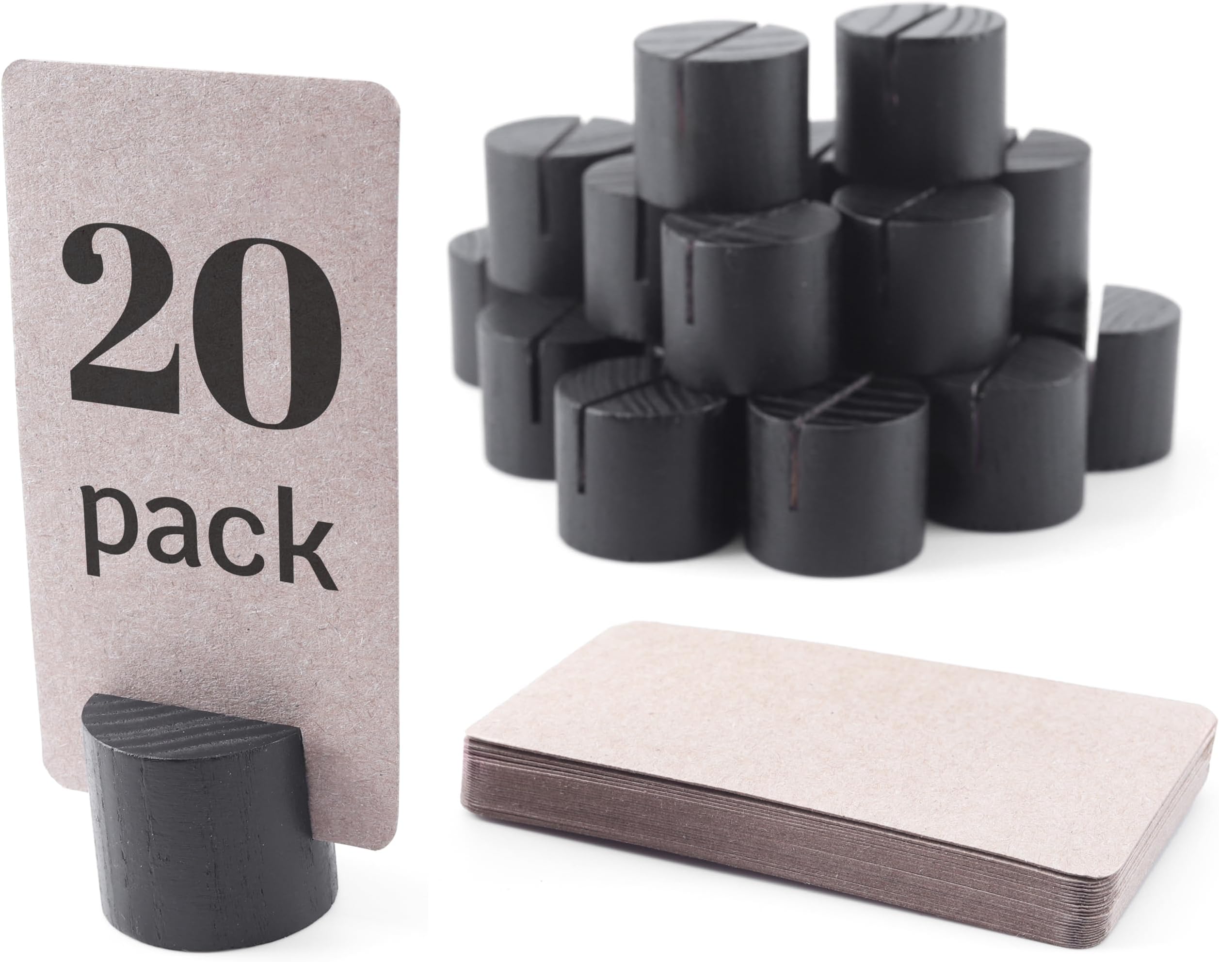 Amazon.com: 20 Pack Mini Wood Table Number Holders - Place Card Holders ...