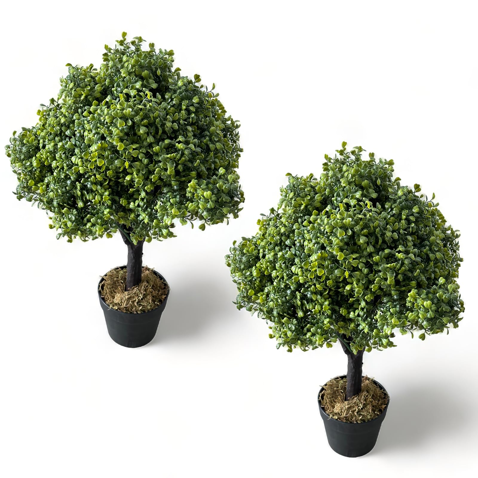 The Bloom Times 26" T Boxwood Topiary Trees Artificial Outdoor 2 Pack ...
