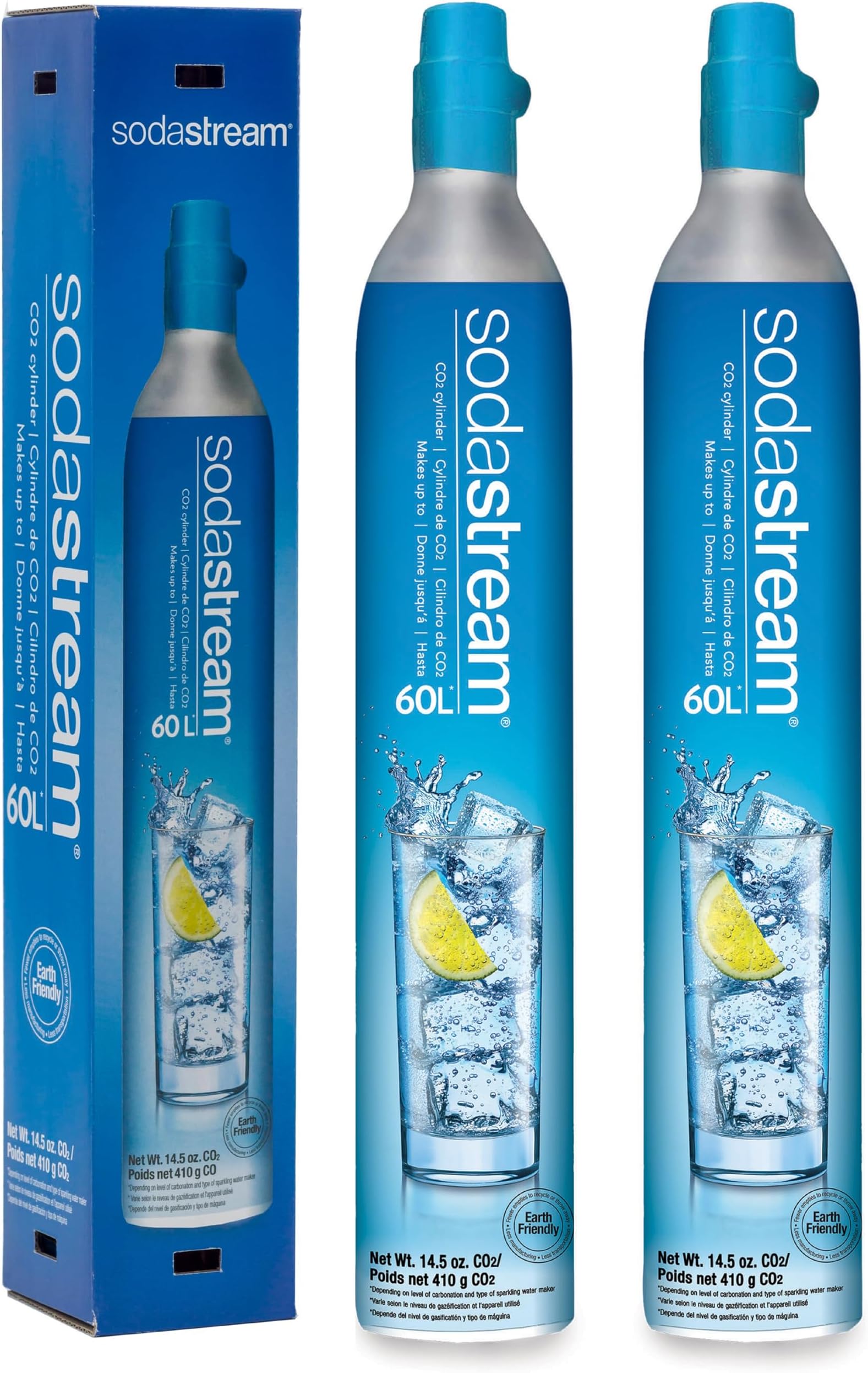 SodaStream CO2 Gas Refill Pack - 2 Cylinders, BLUE Screw-in System ...